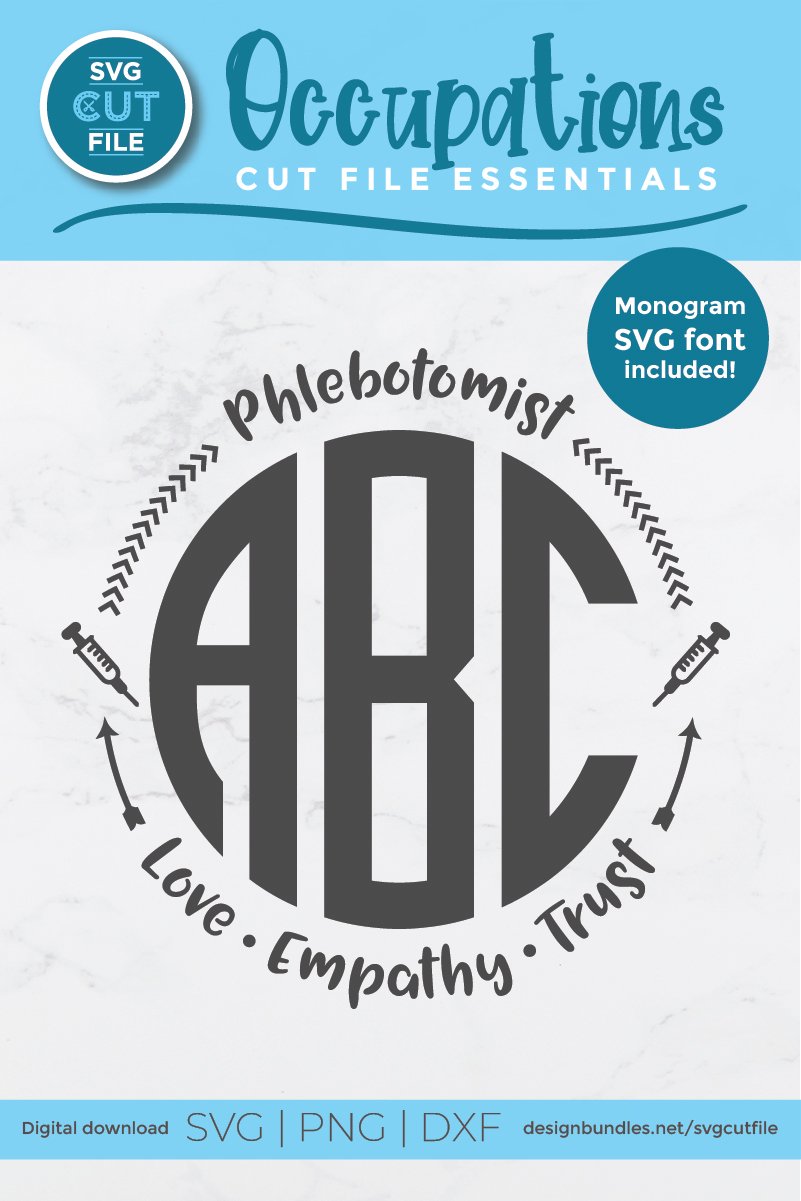 Phlebotomist monogram svg - a Phlebotomy svg for crafters (648118 ...