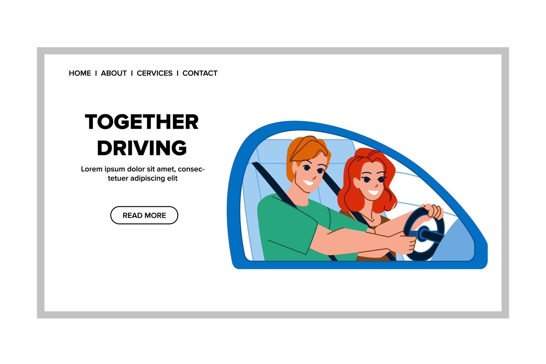 together driving vector (2236189) | Icons | Design Bundles