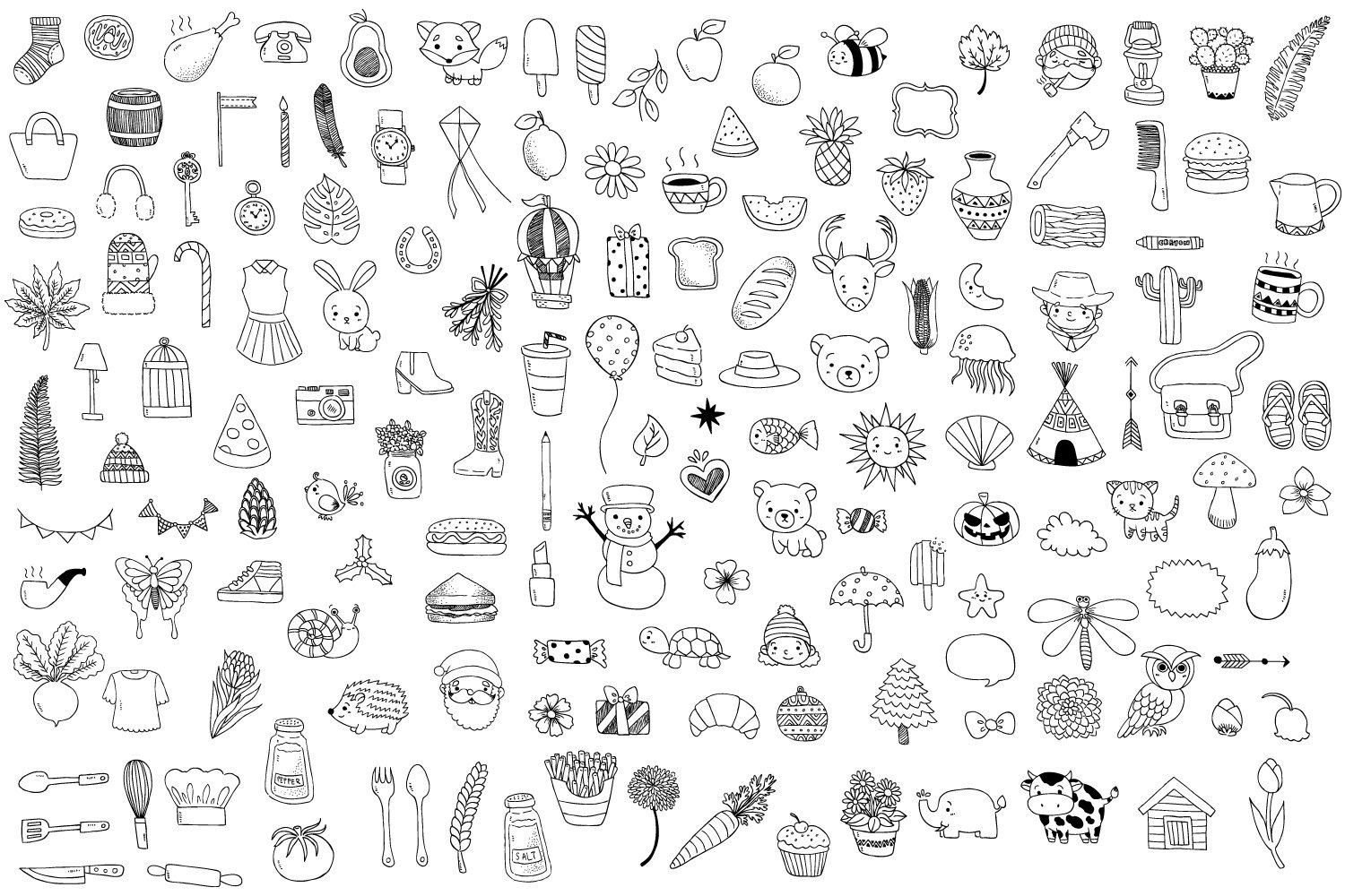 Fun And Cute Hand Drawn Vector Pack | visualstorms