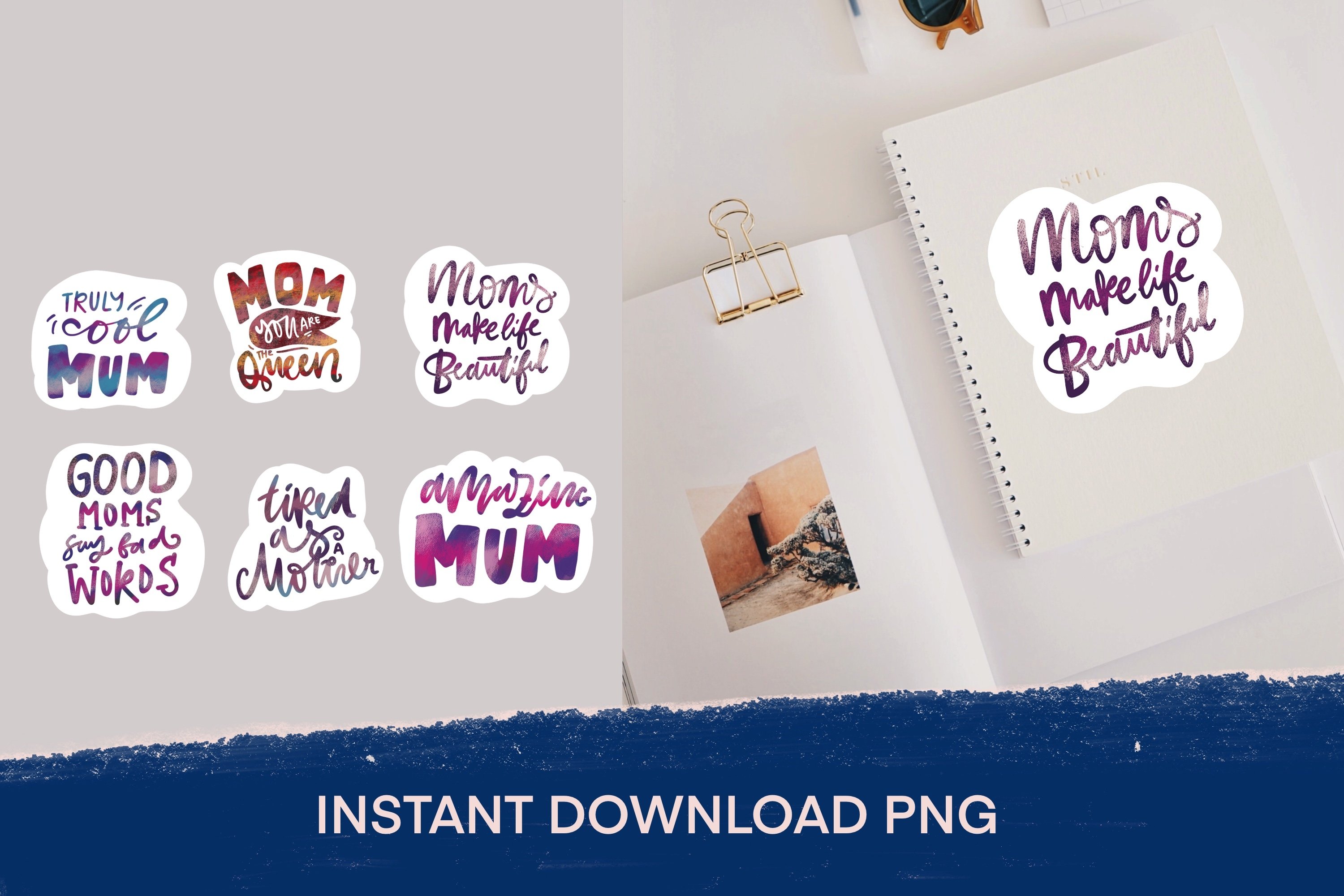 Mothers Day sticker pack (1348048) | Stickers | Design Bundles