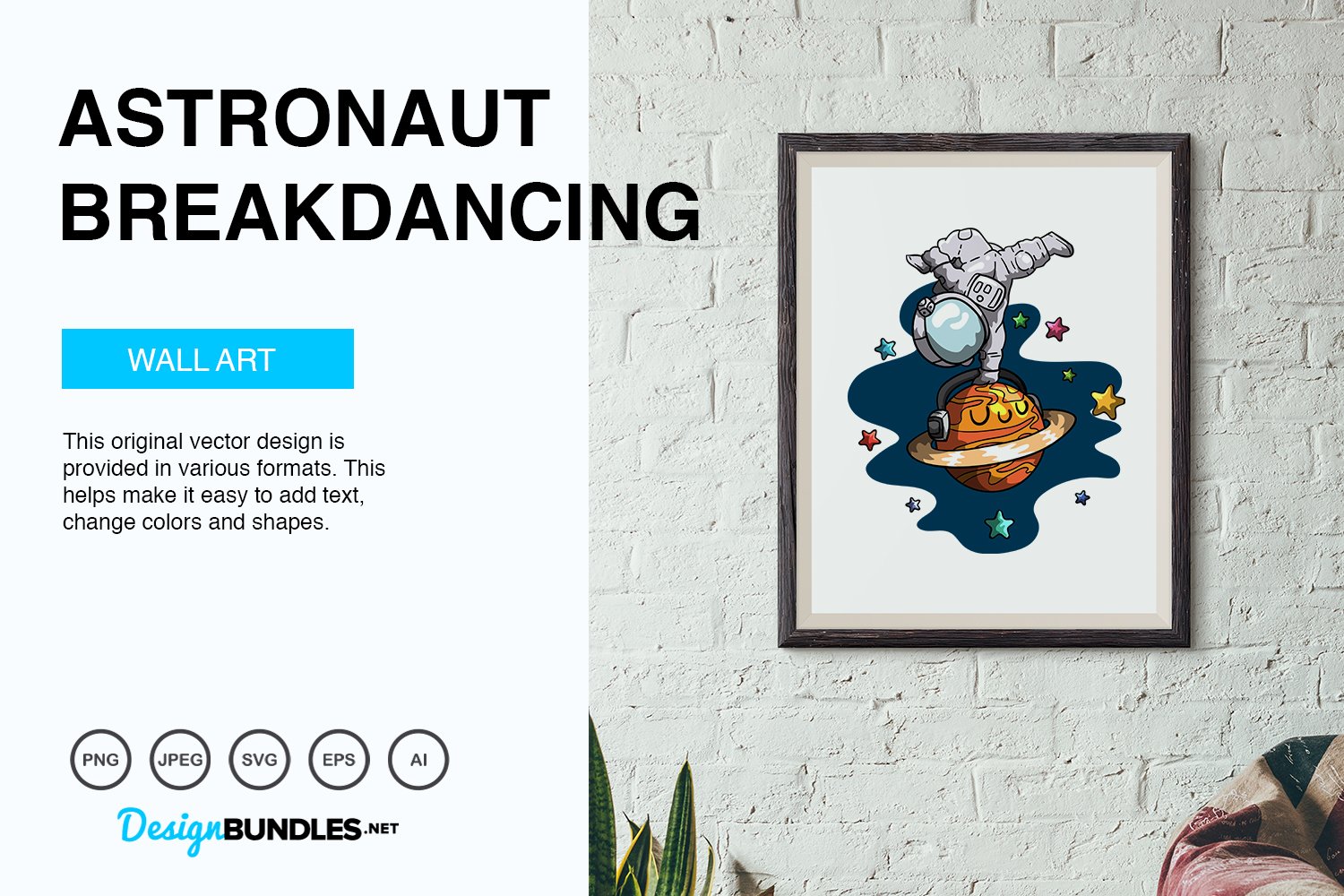 Astronaut Breakdancing Vector Illustration