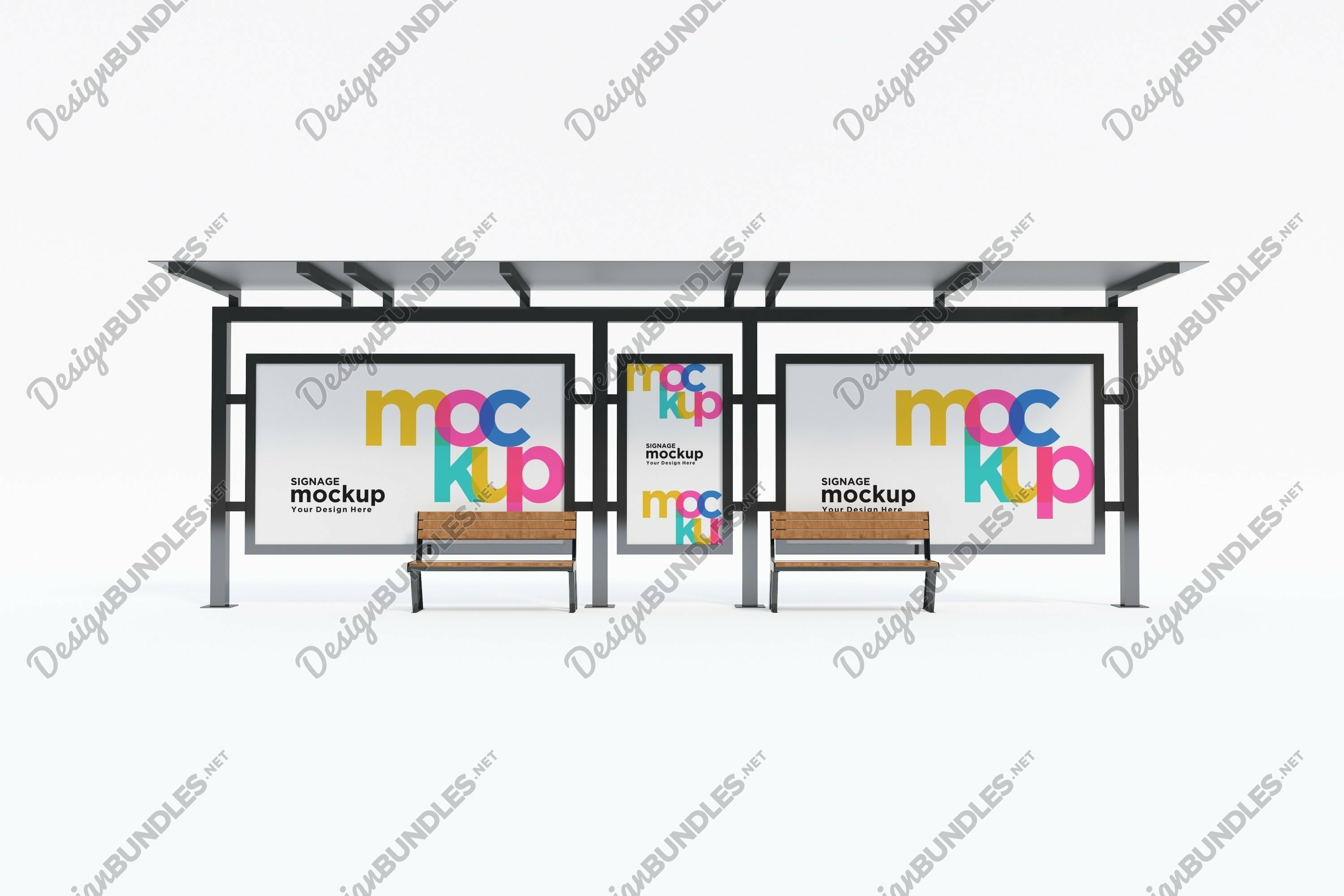 City Bus Stop Sign Mockup (1815823) | Branding | Design Bundles