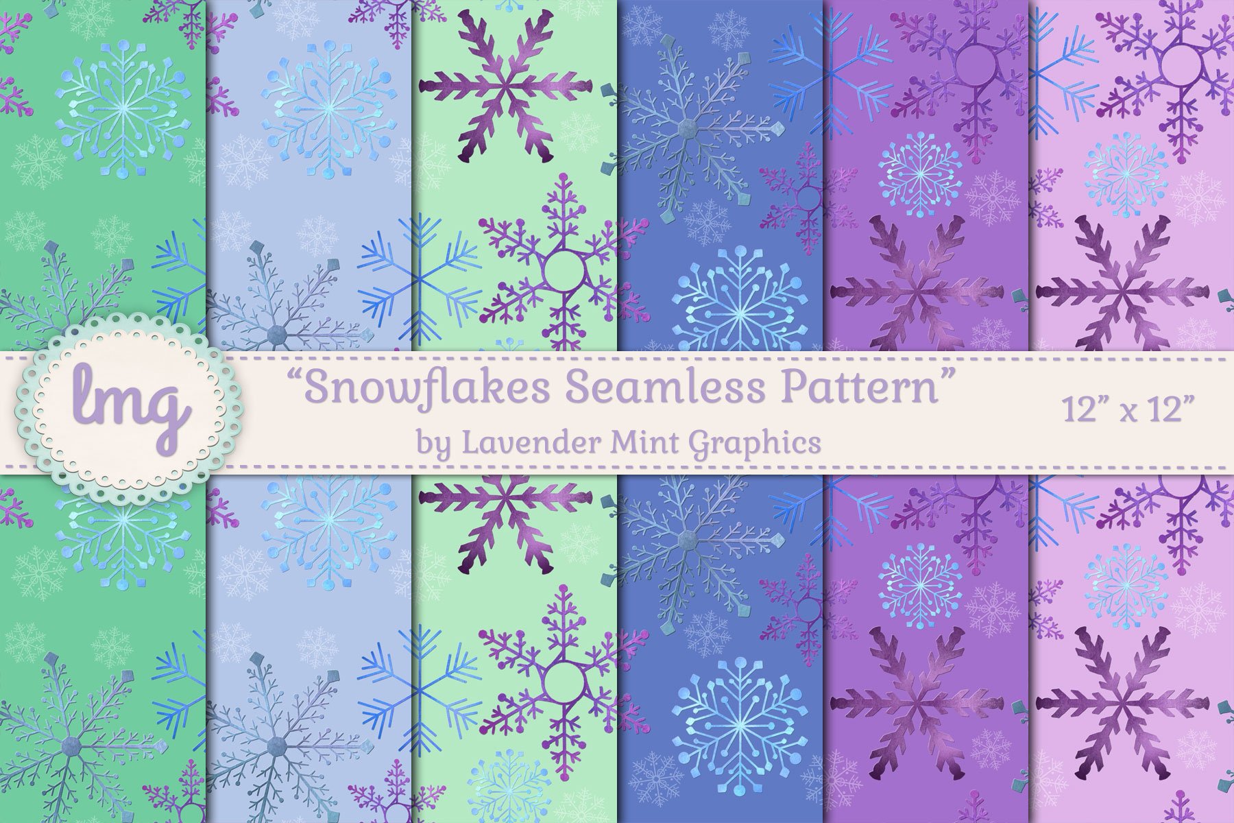 Christmas Winter Holiday Snowflakes Seamless Patterns (392525 ...