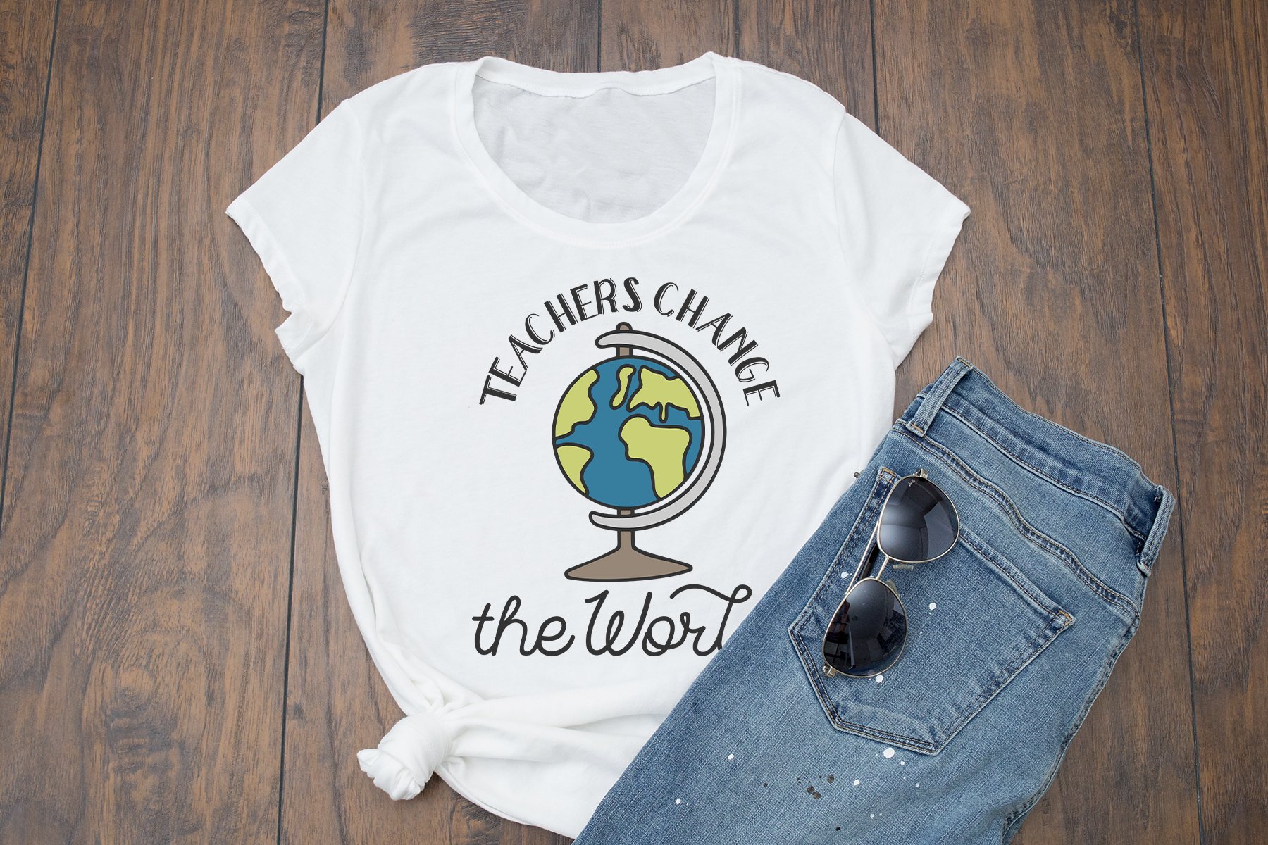 Teacher SVG | Teachers Change the World | Globe SVG