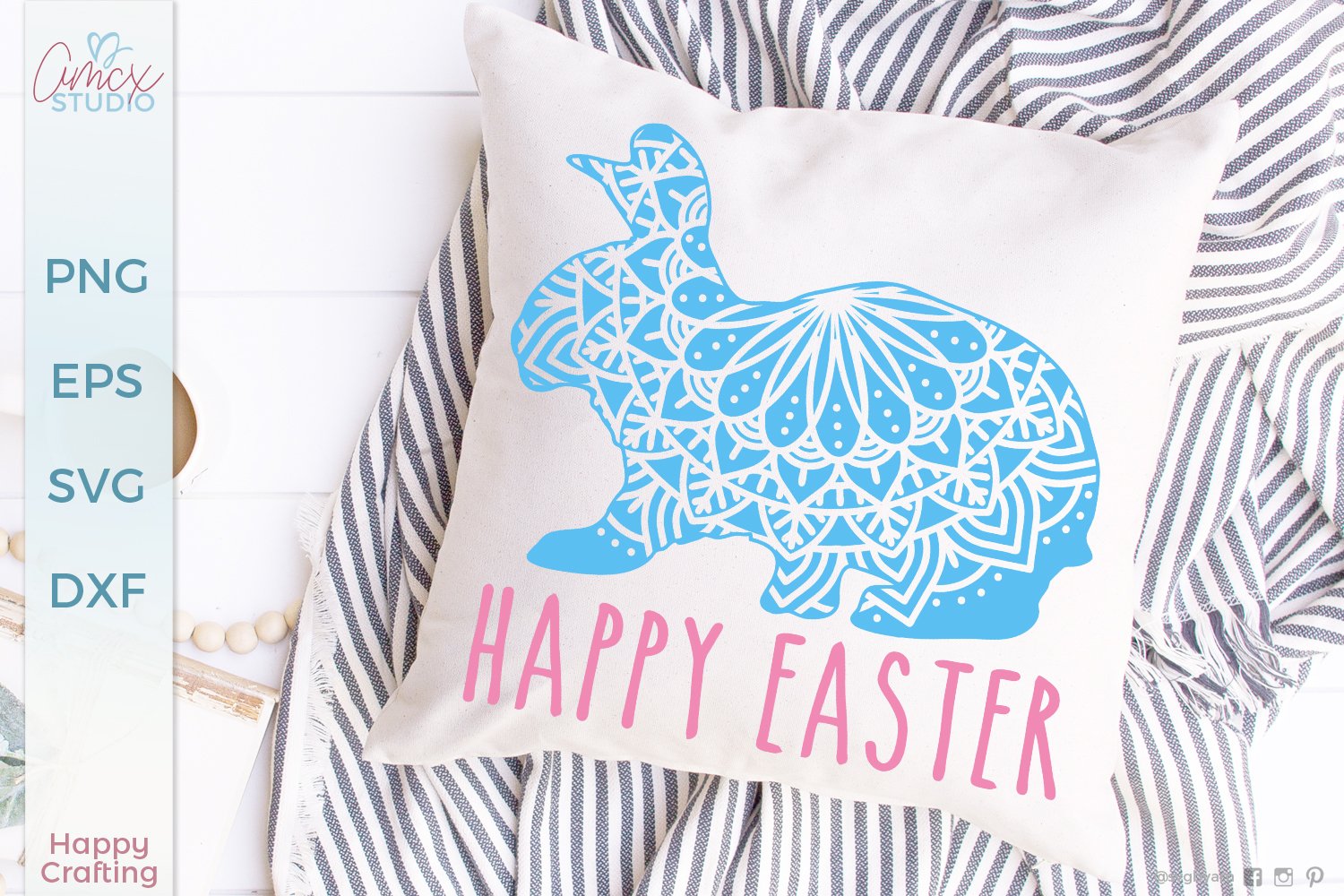 Easter Bunny Mandala Basket SVG file (209714) | SVGs | Design Bundles