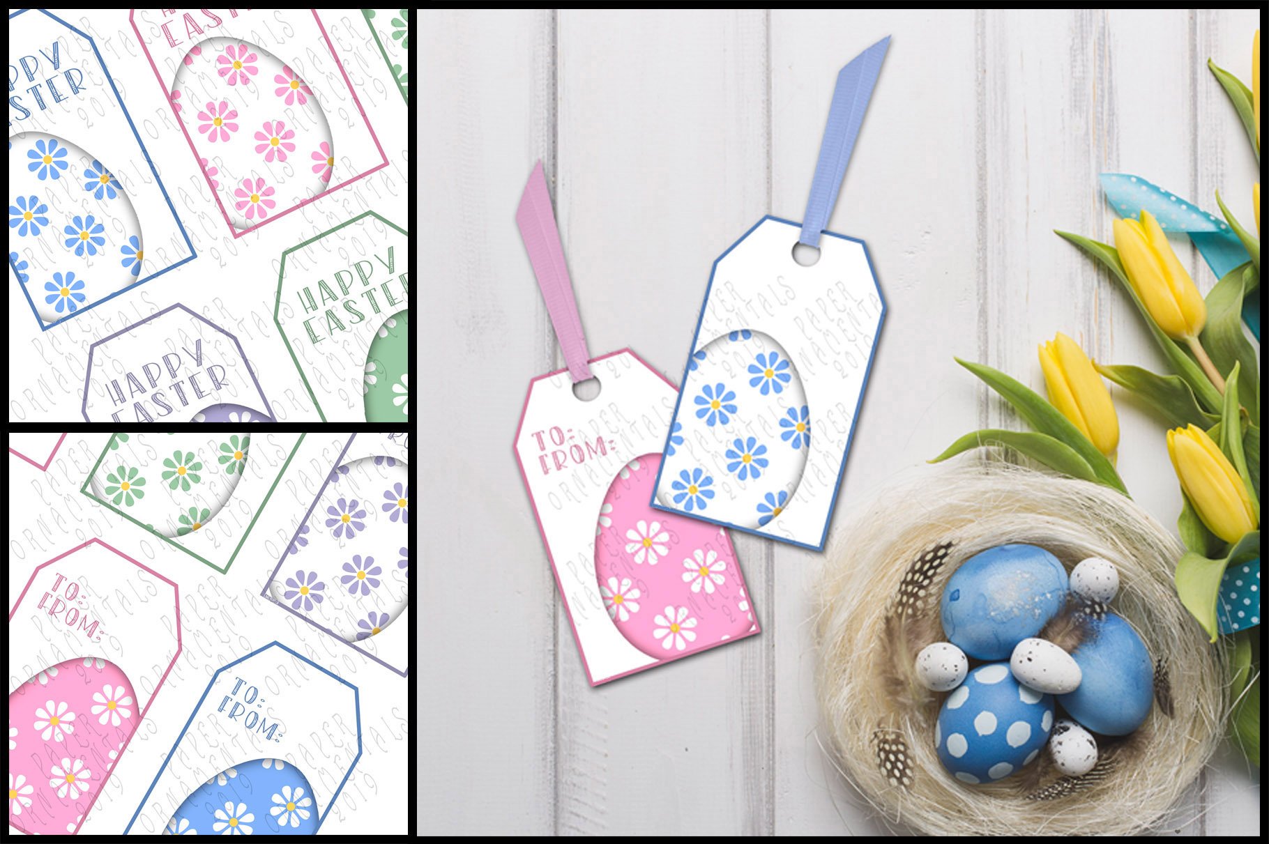 Printable Easter Gift Tags, Pastel Easter Eggs Set 1 (242230) | Labels ...