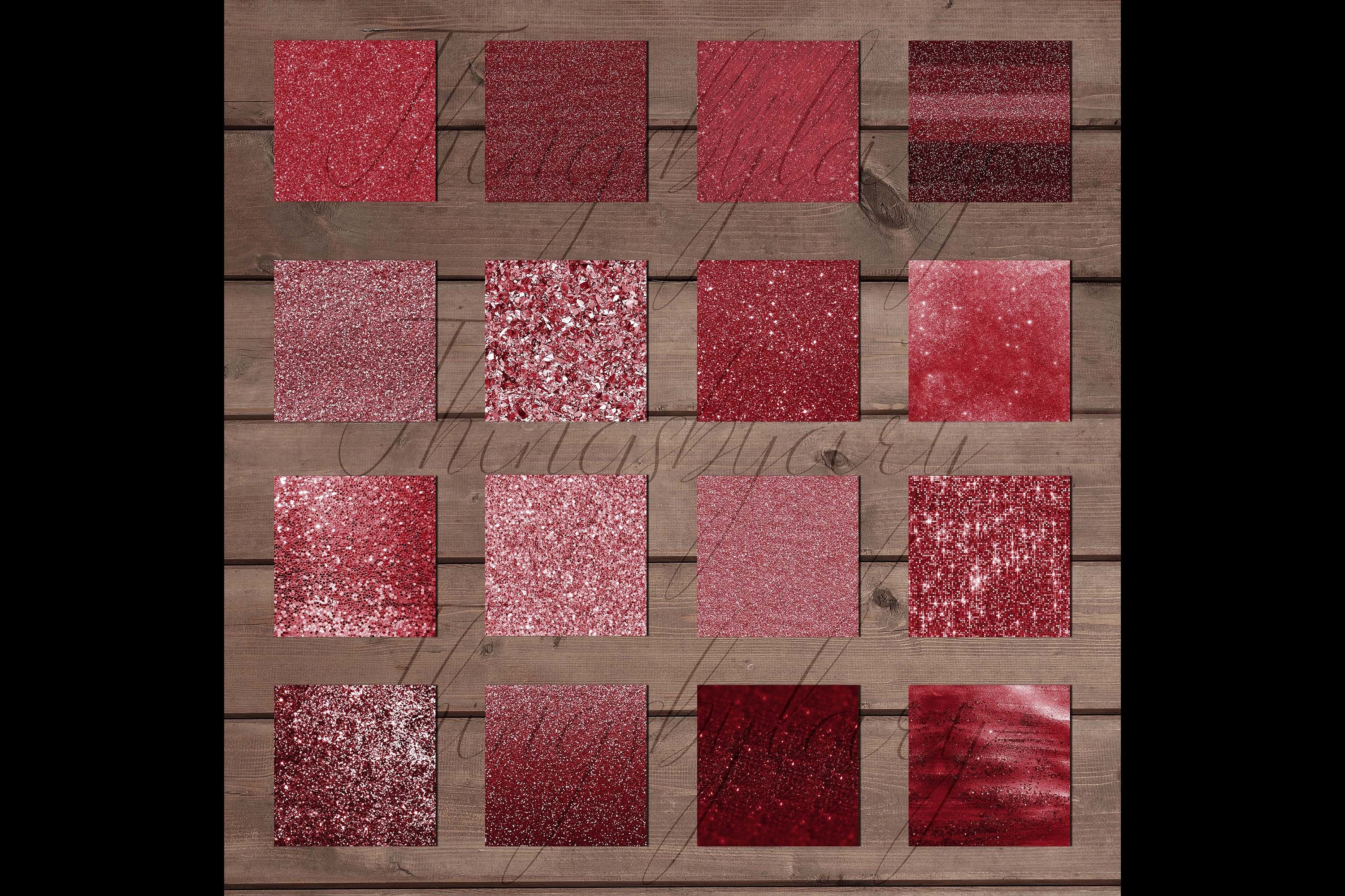 42 Red Glitter Sequin Tinsel Shimmering Digital Papers (357346 ...