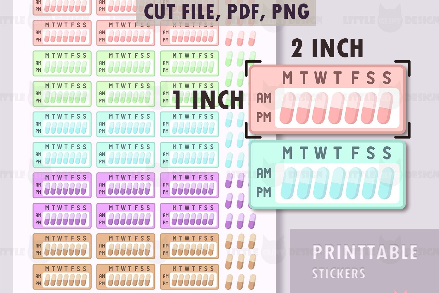 Weekly Medication Tracker Planner Stickers Craft Supplies & Tools Party ...