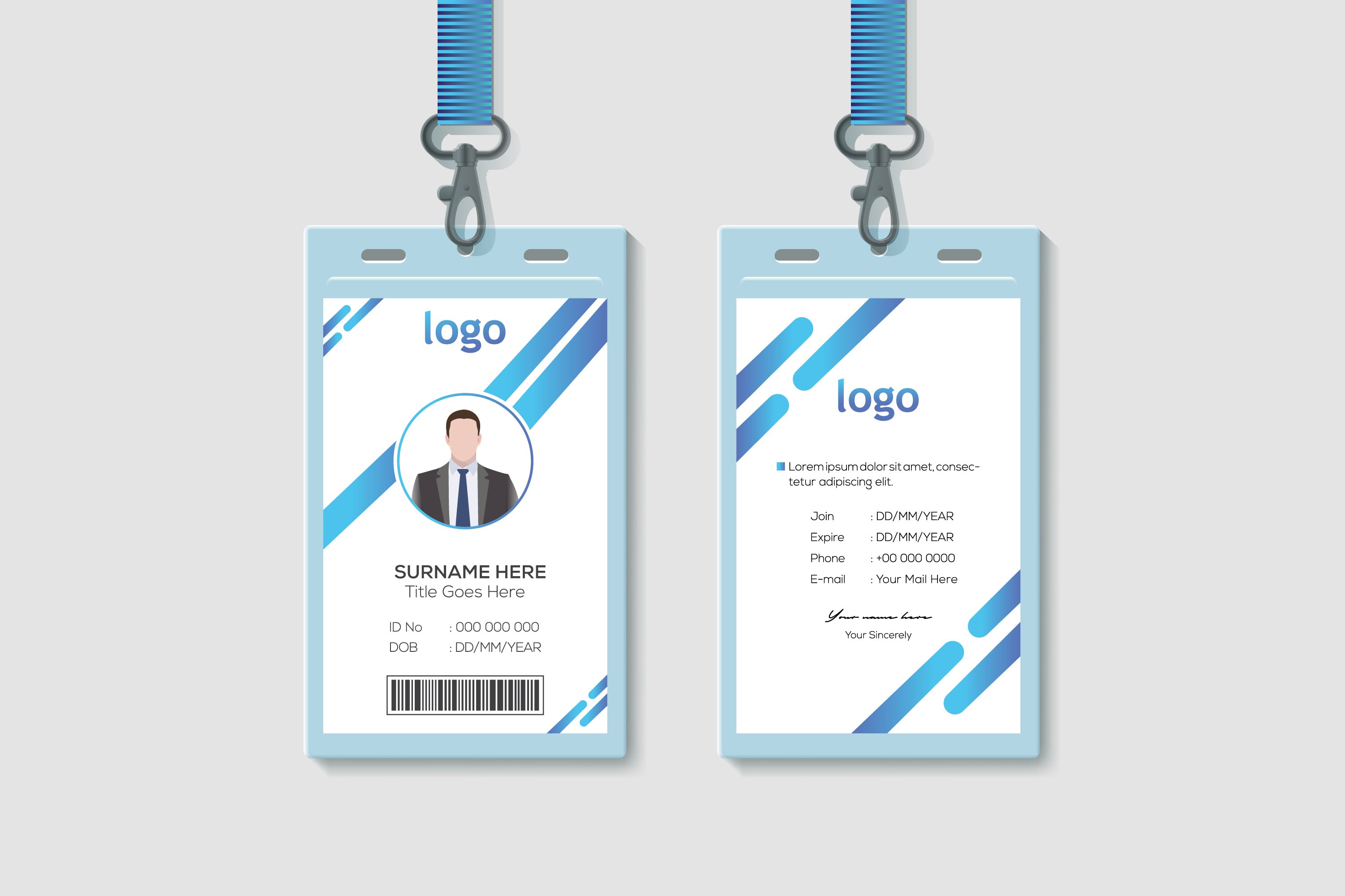 Technology Company id card design editable format
