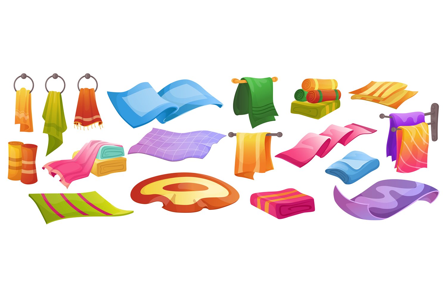 Blanket and rug. Cartoon kitchen and bathroom textile, cotto (2159012 ...