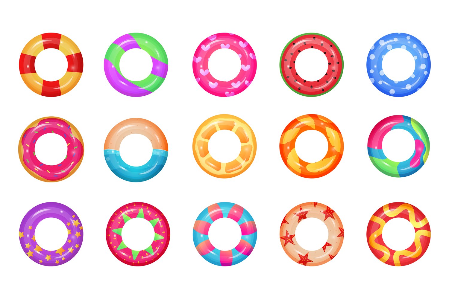 Rubber rings. Swim inflatable ring icon. Vector isolated buo (2203442 ...