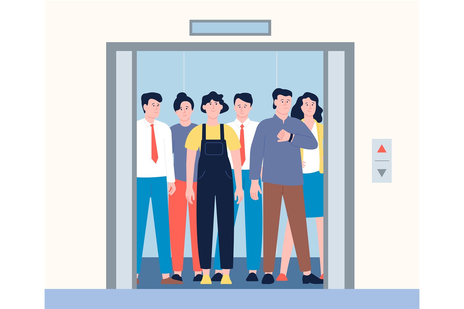 Crowded Elevator Clipart