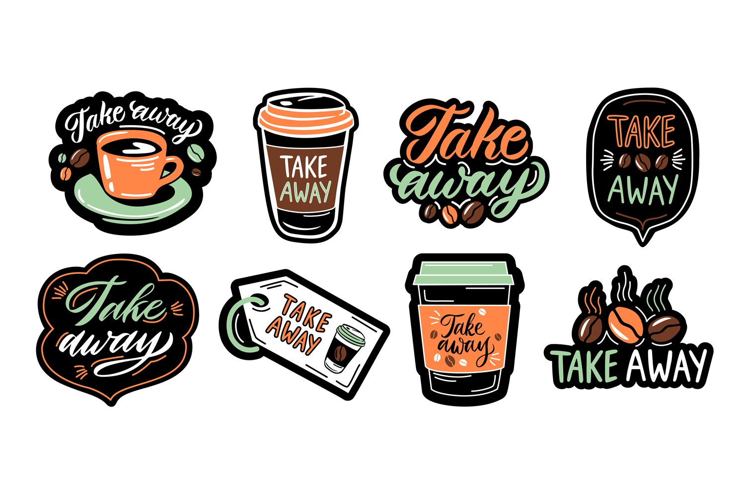 Take Away Coffee Logo Clipart