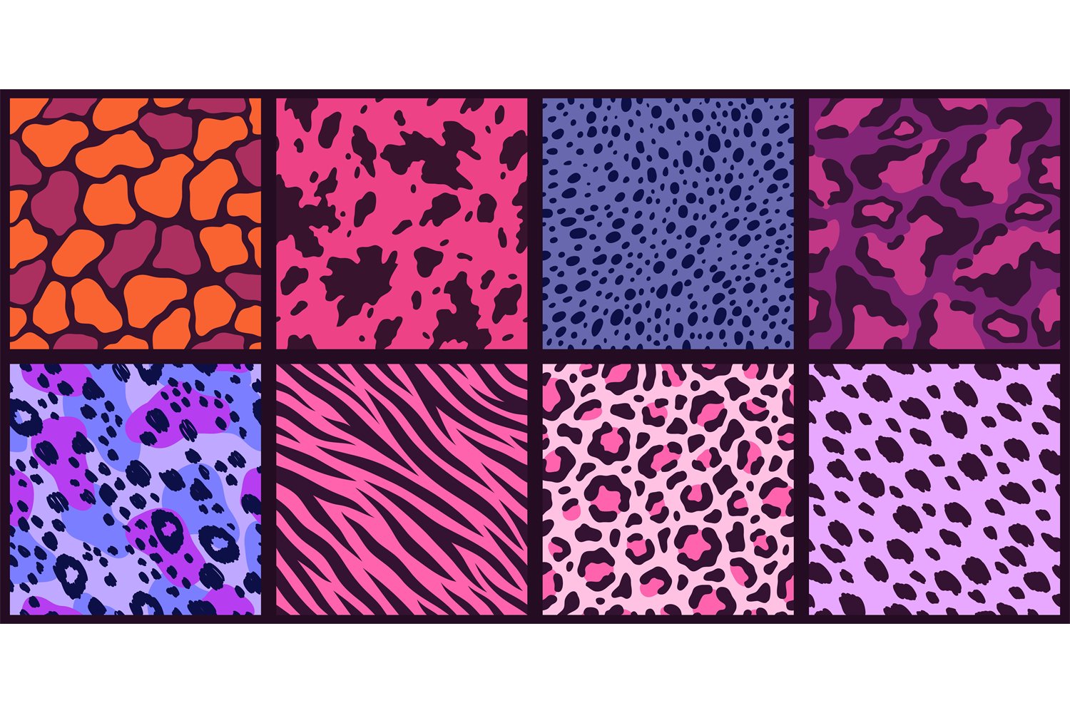 Very peri patterns. Modern colors animal fur and leather sea