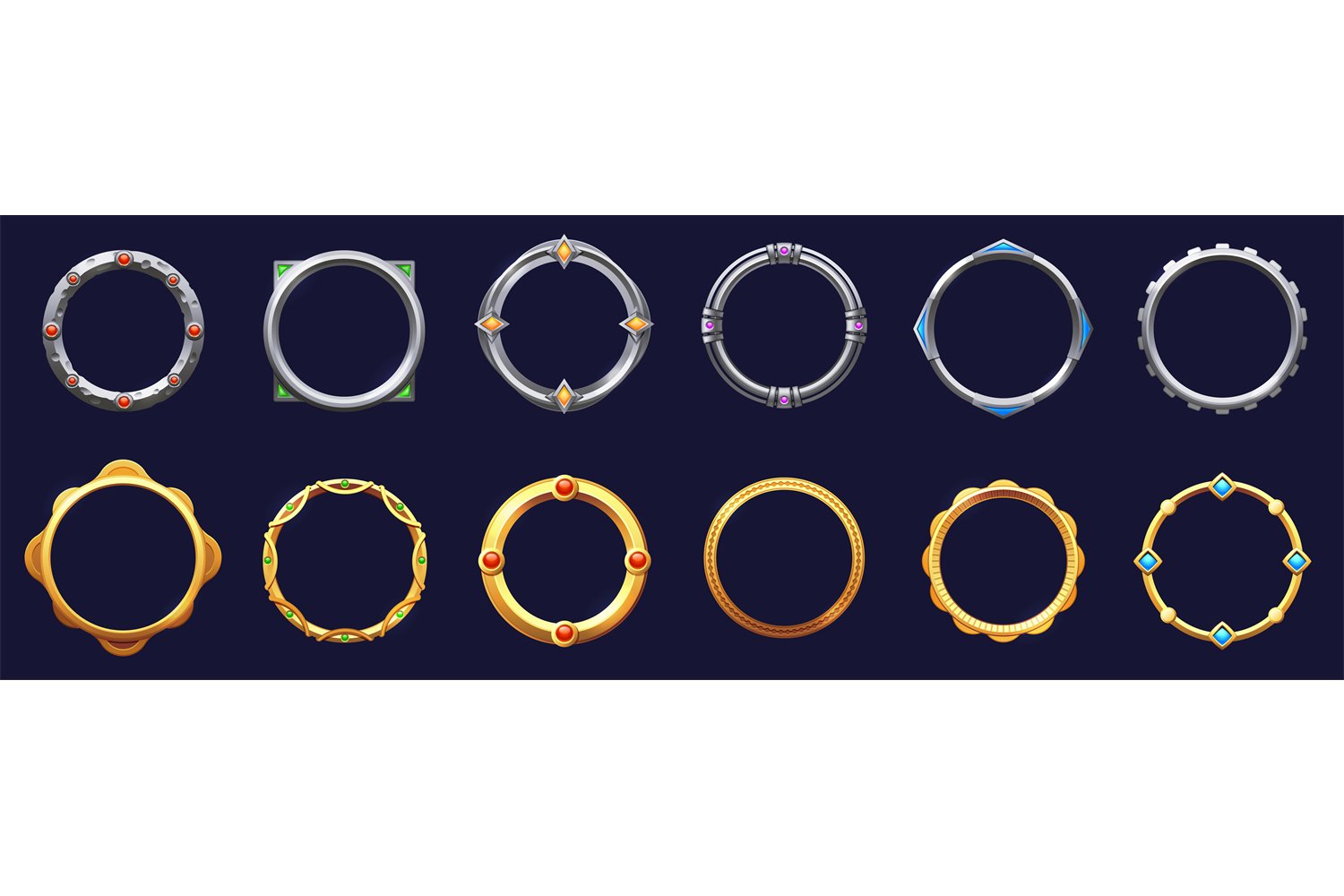 Round Blue Borders And Frames