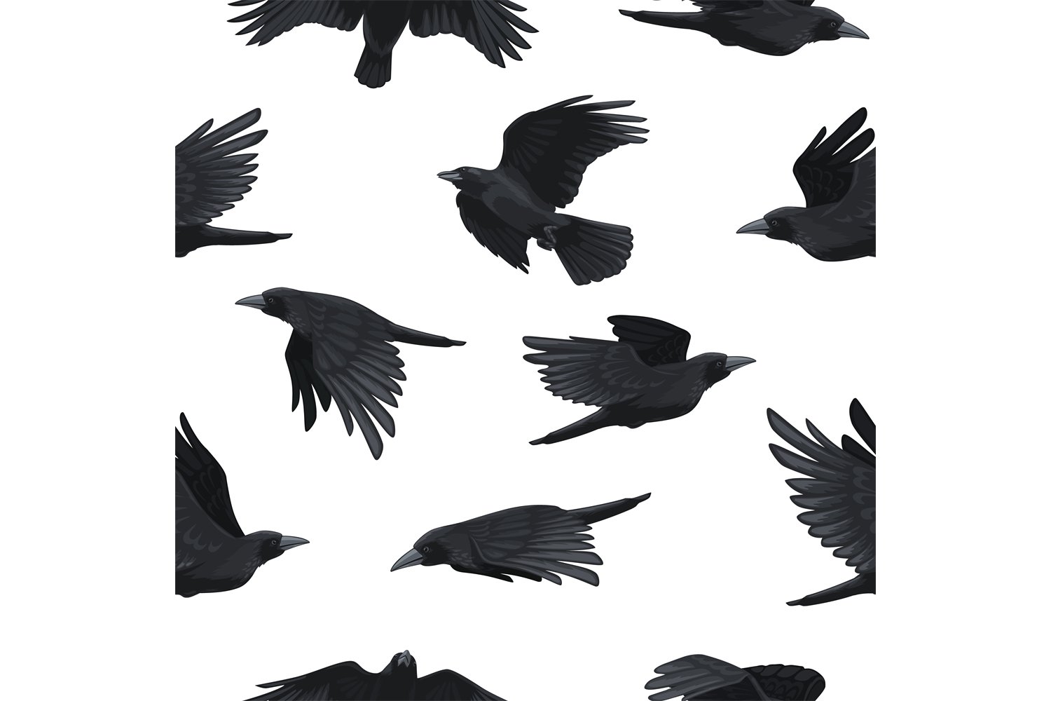 Raven Flying Silhouette Tattoo
