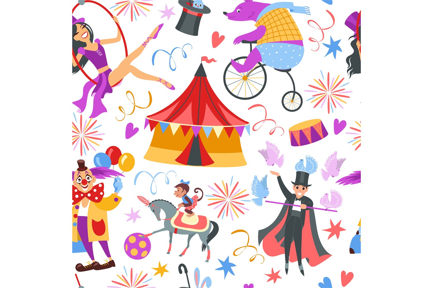 Cartoon Circus Performers