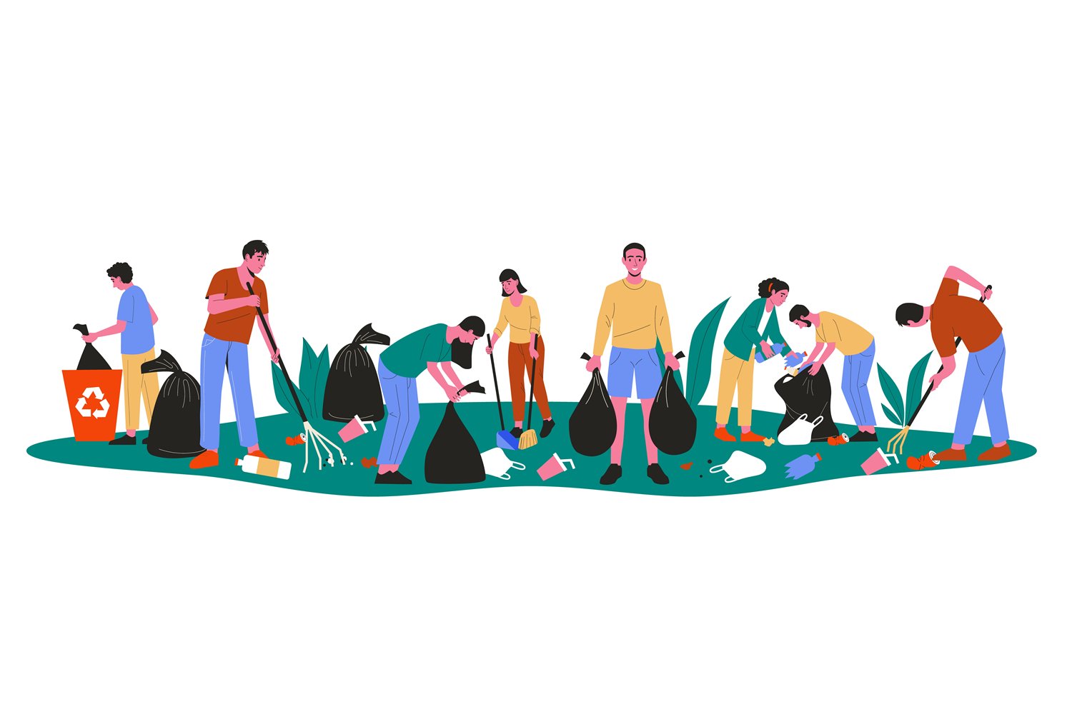 Clean Community Cartoon