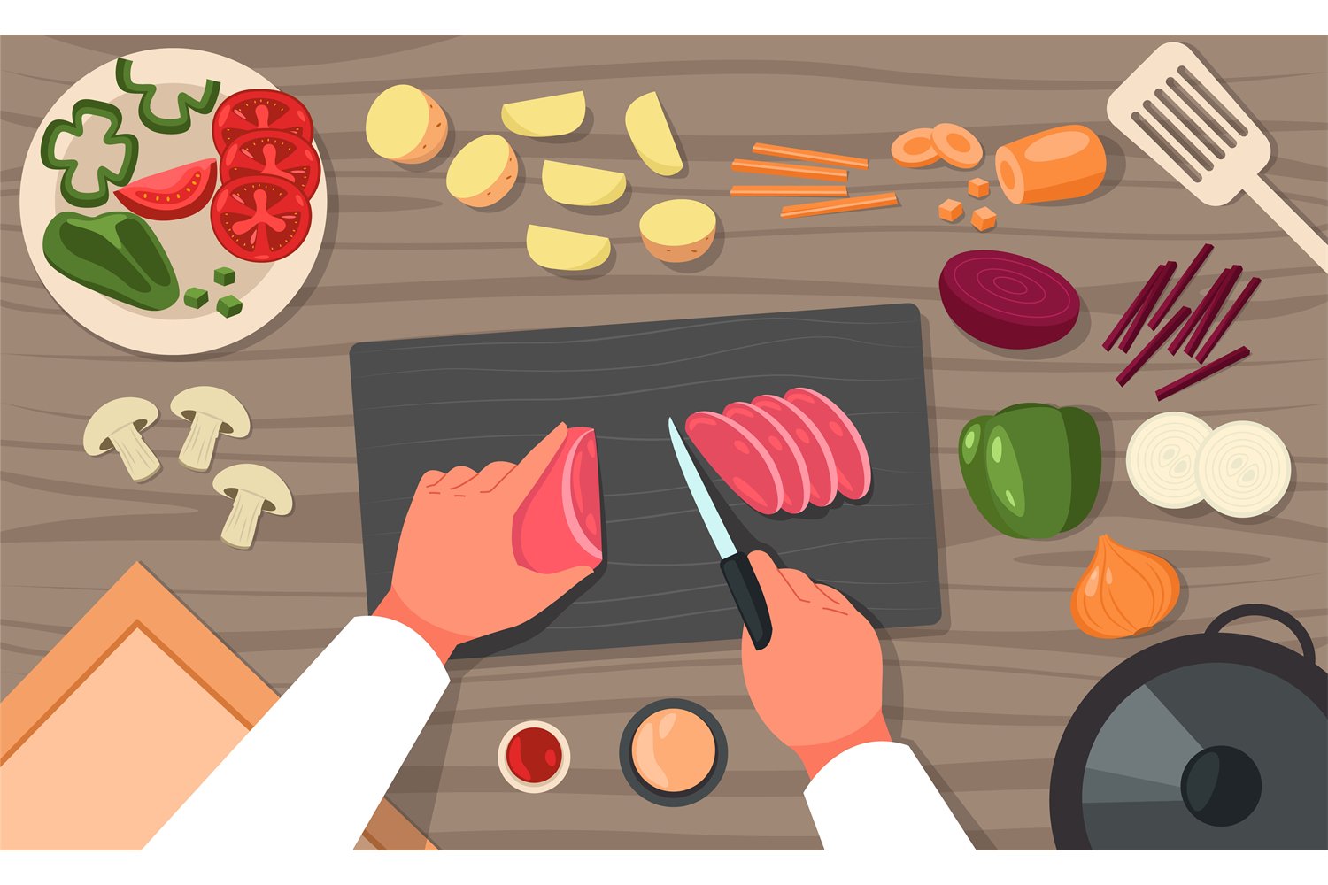 Chef Chopping Food