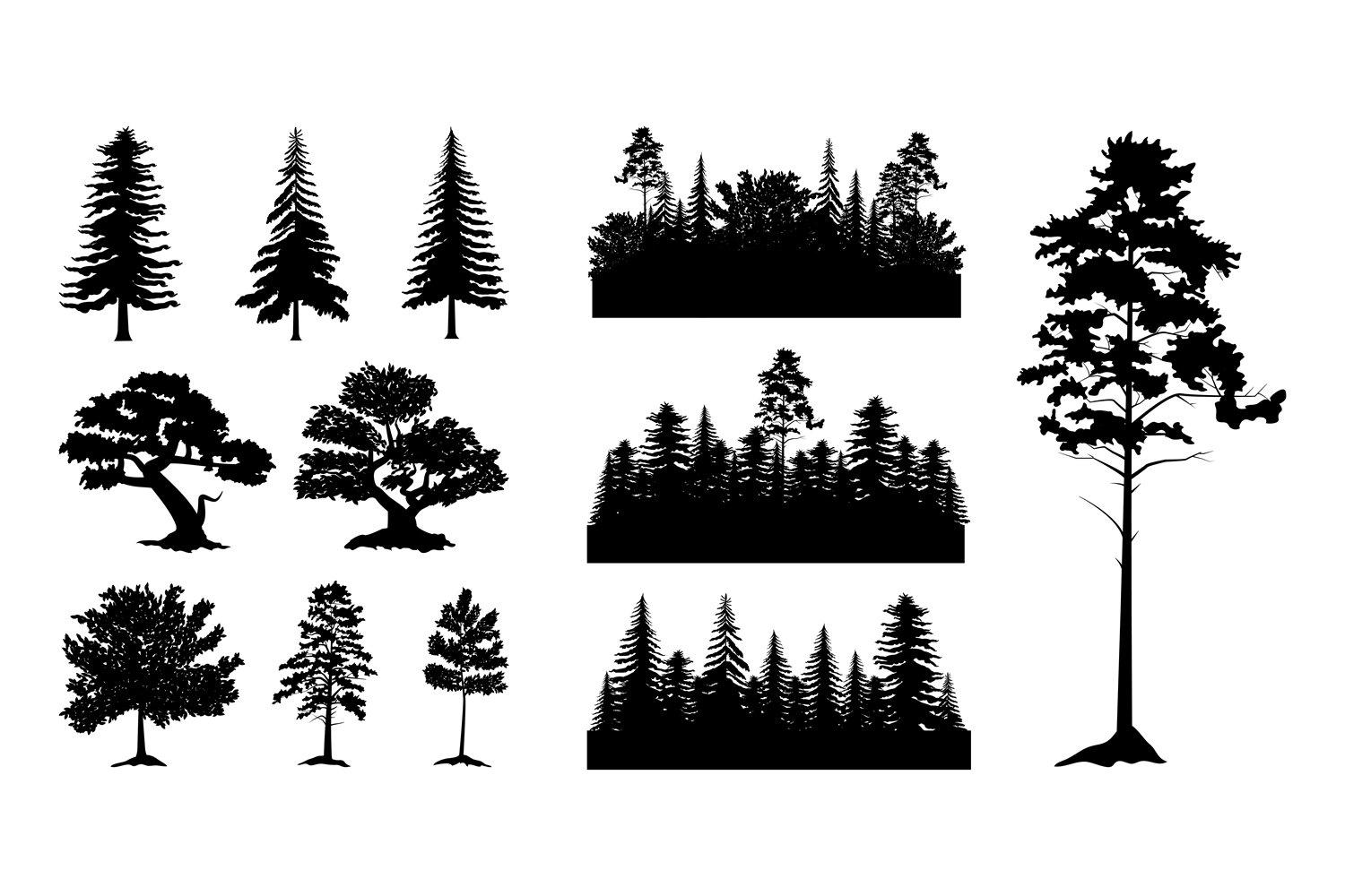 Black Wooden Silhouettes