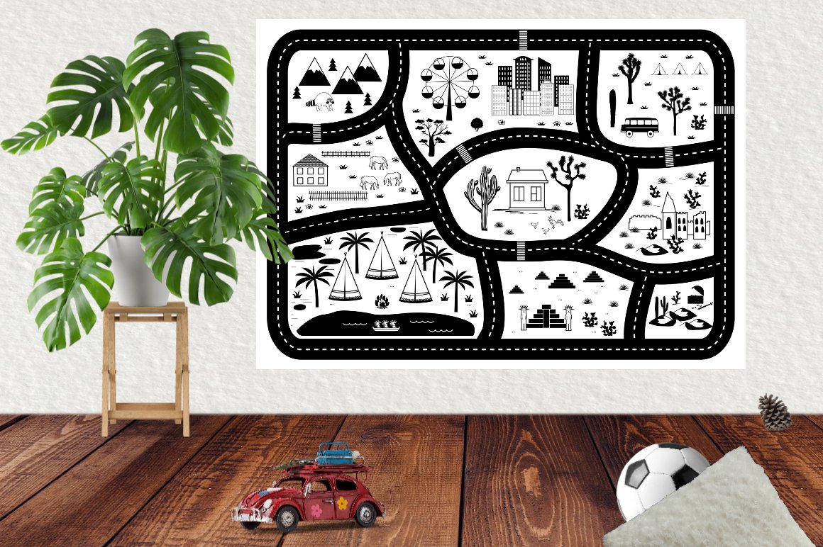 Road Play Mat Collection (151474) | Backgrounds | Design Bundles