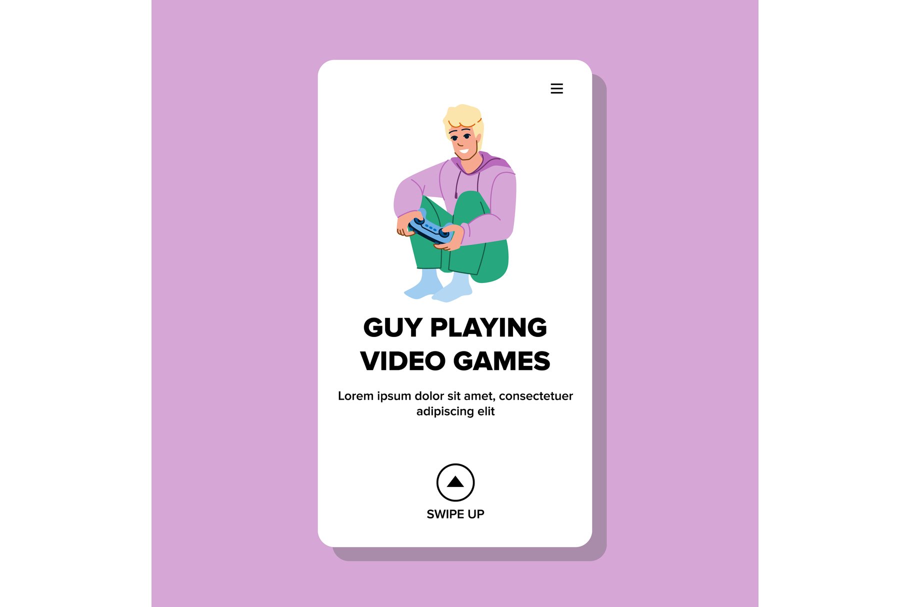 guy playing video games vector (2236254) | Icons | Design Bundles