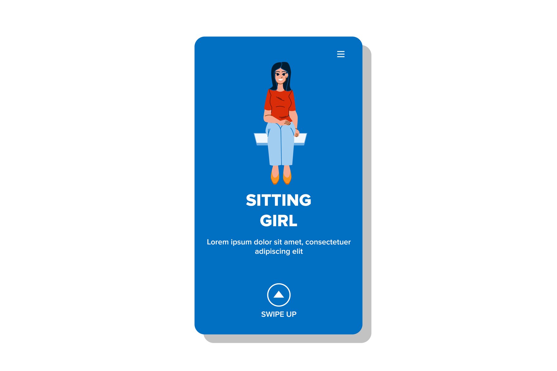 sitting girl vector (2236263) | Icons | Design Bundles