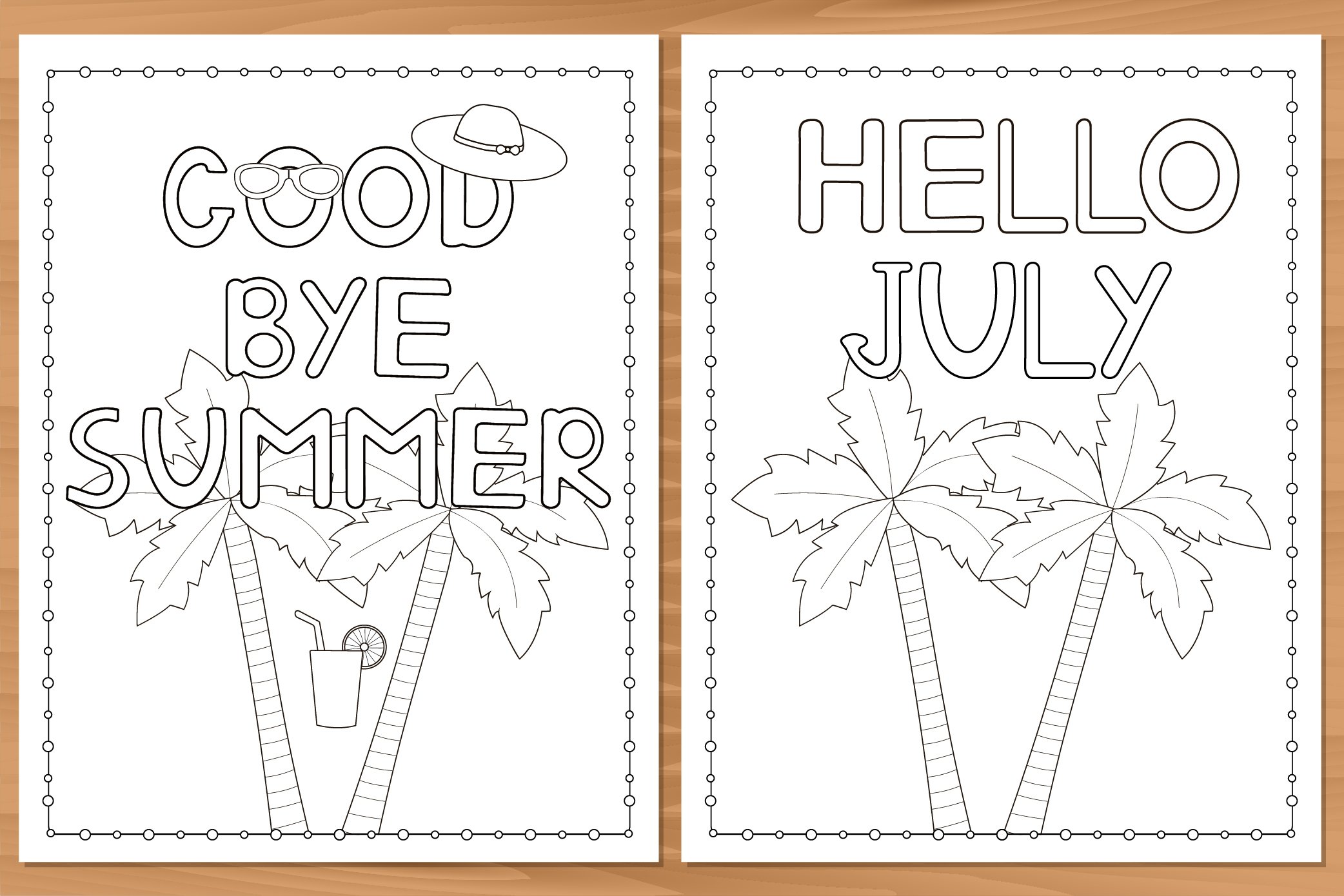11 summer cards. Coloring pages. (539446) | Coloring Pages | Design Bundles
