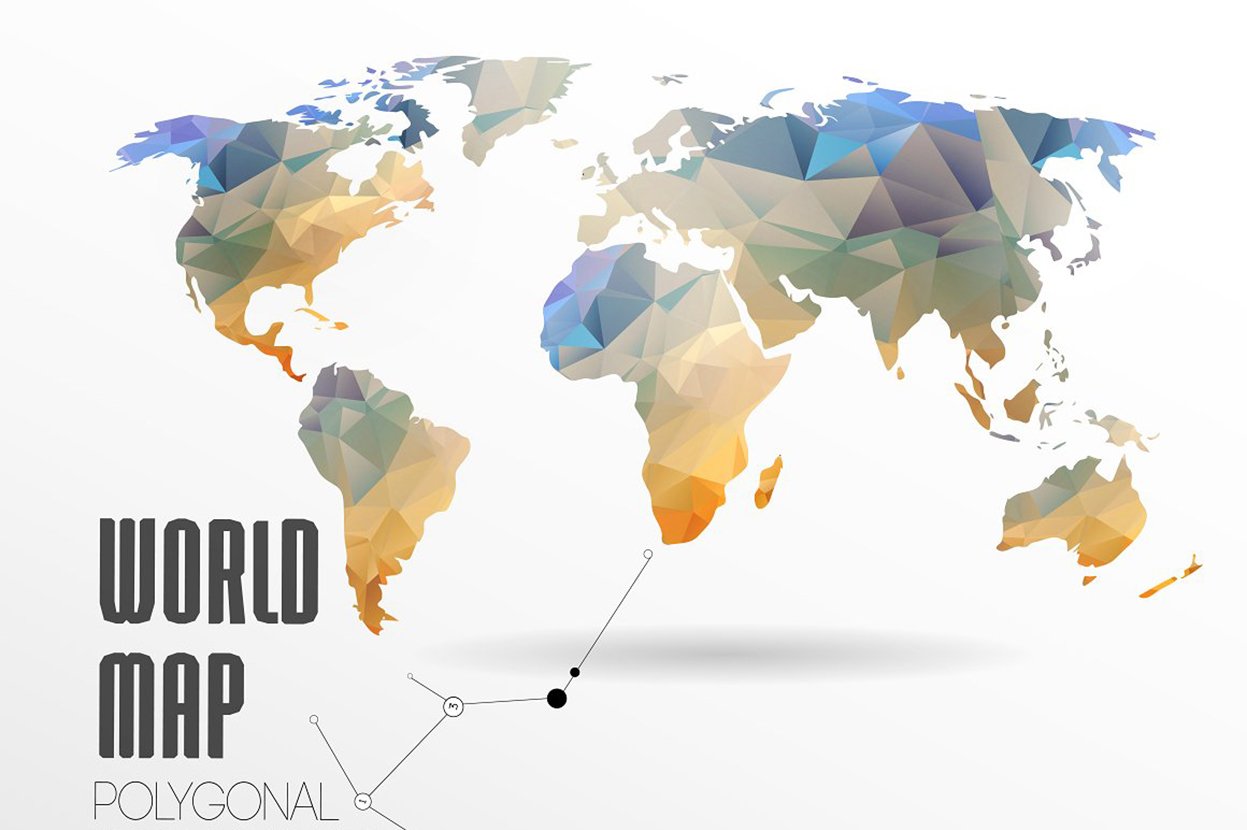 mosaic World Map set (735753) | Illustrations | Design Bundles