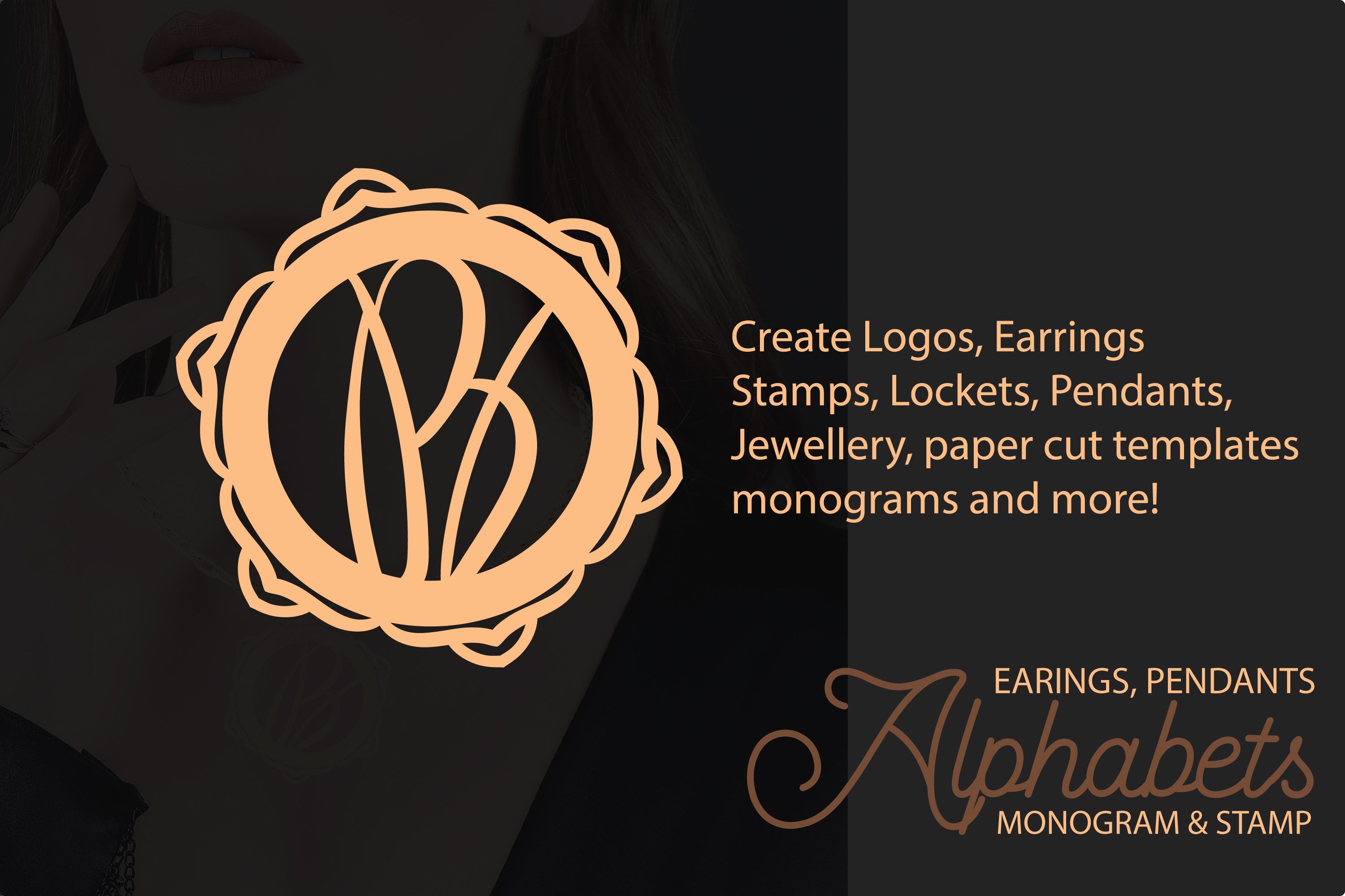 Alphabets Earrings and Pendants, Stamp, Paper Cut Template (373181 ...