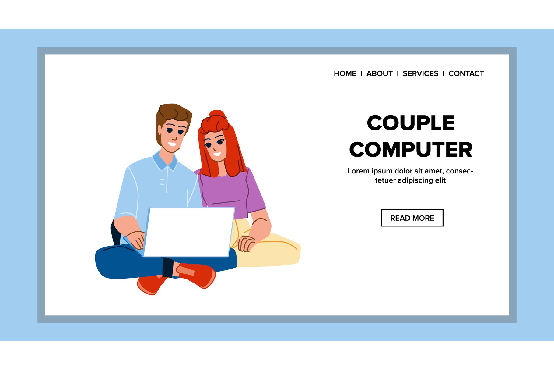couple computer vector (2236306) | Icons | Design Bundles