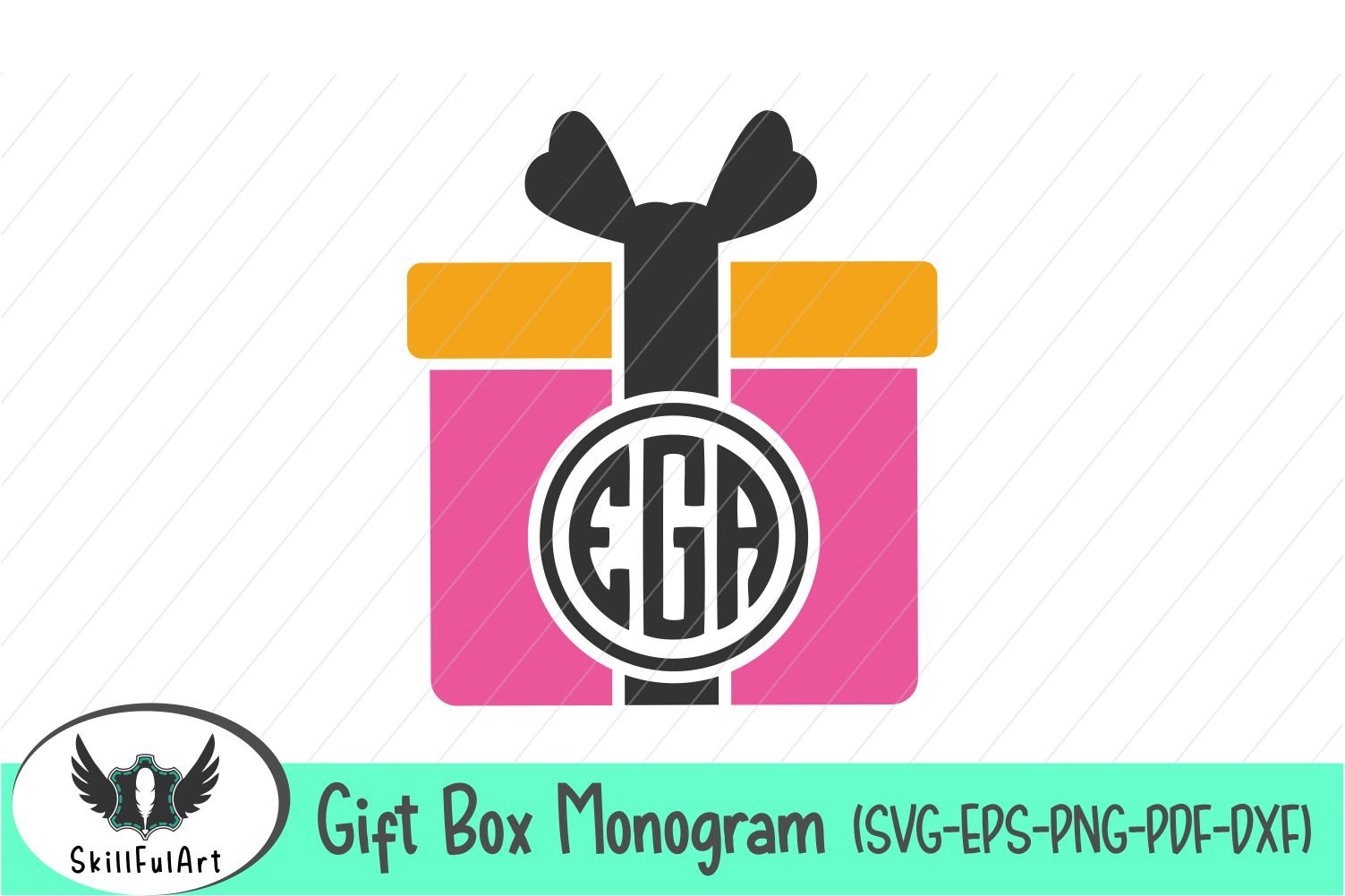 Gift Box monogram, cut files, monogrammed box (96372) | SVGs | Design ...