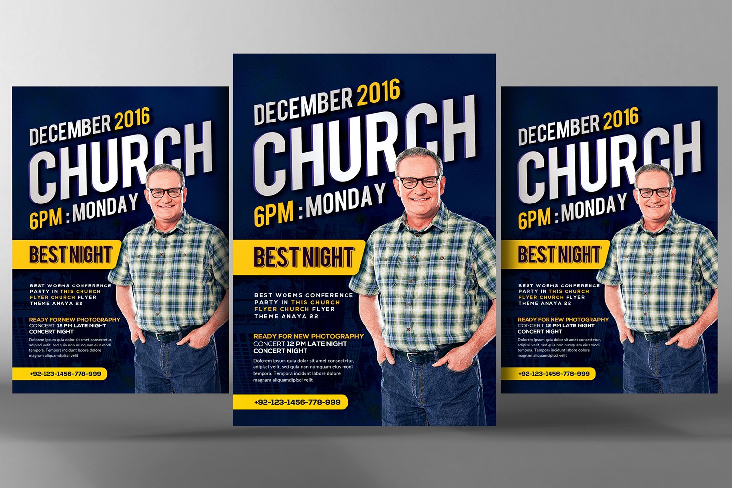 Mens Prayer Church Flyer Template