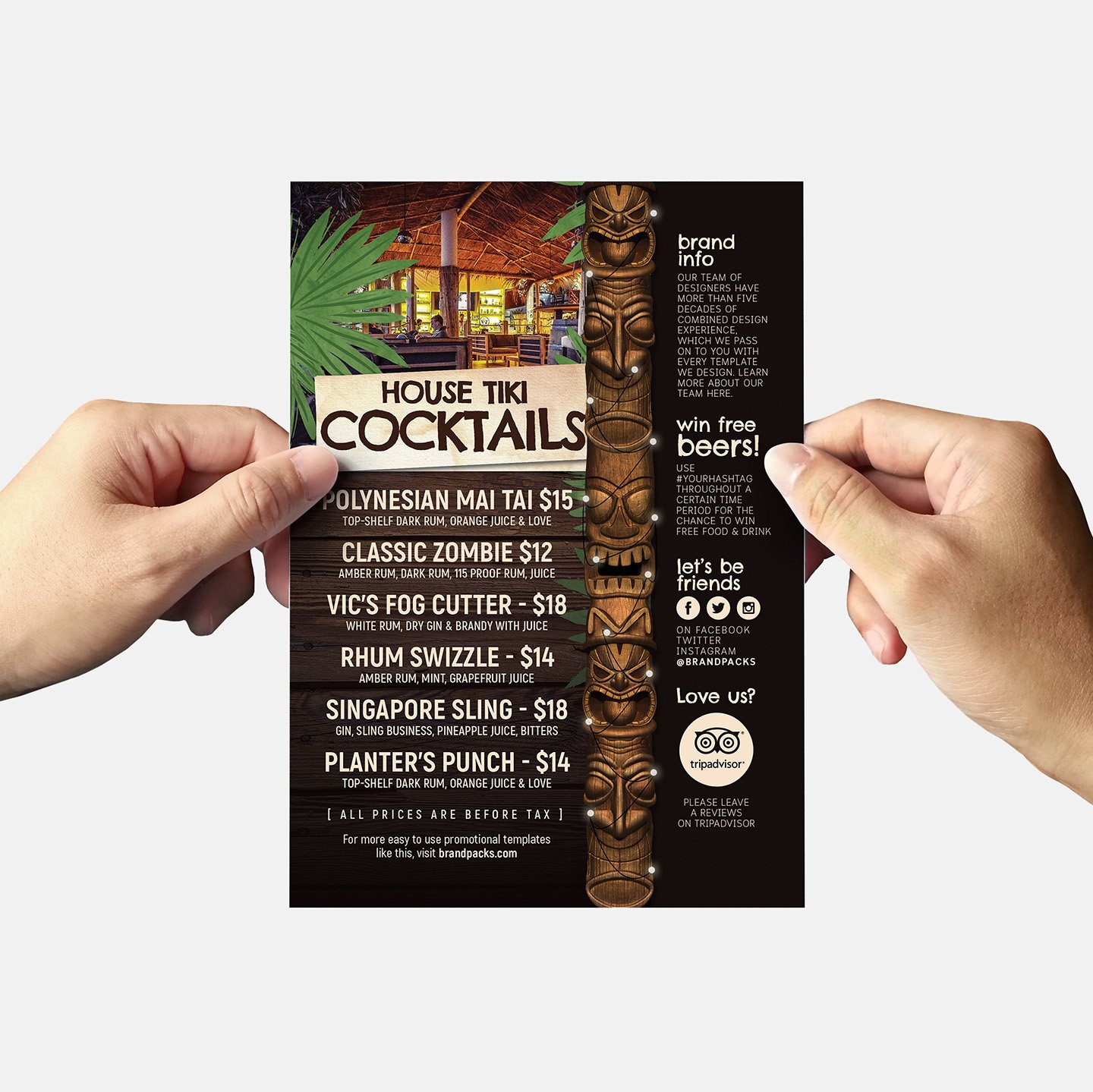 Tiki Bar Flyer (355931) | Flyers | Design Bundles