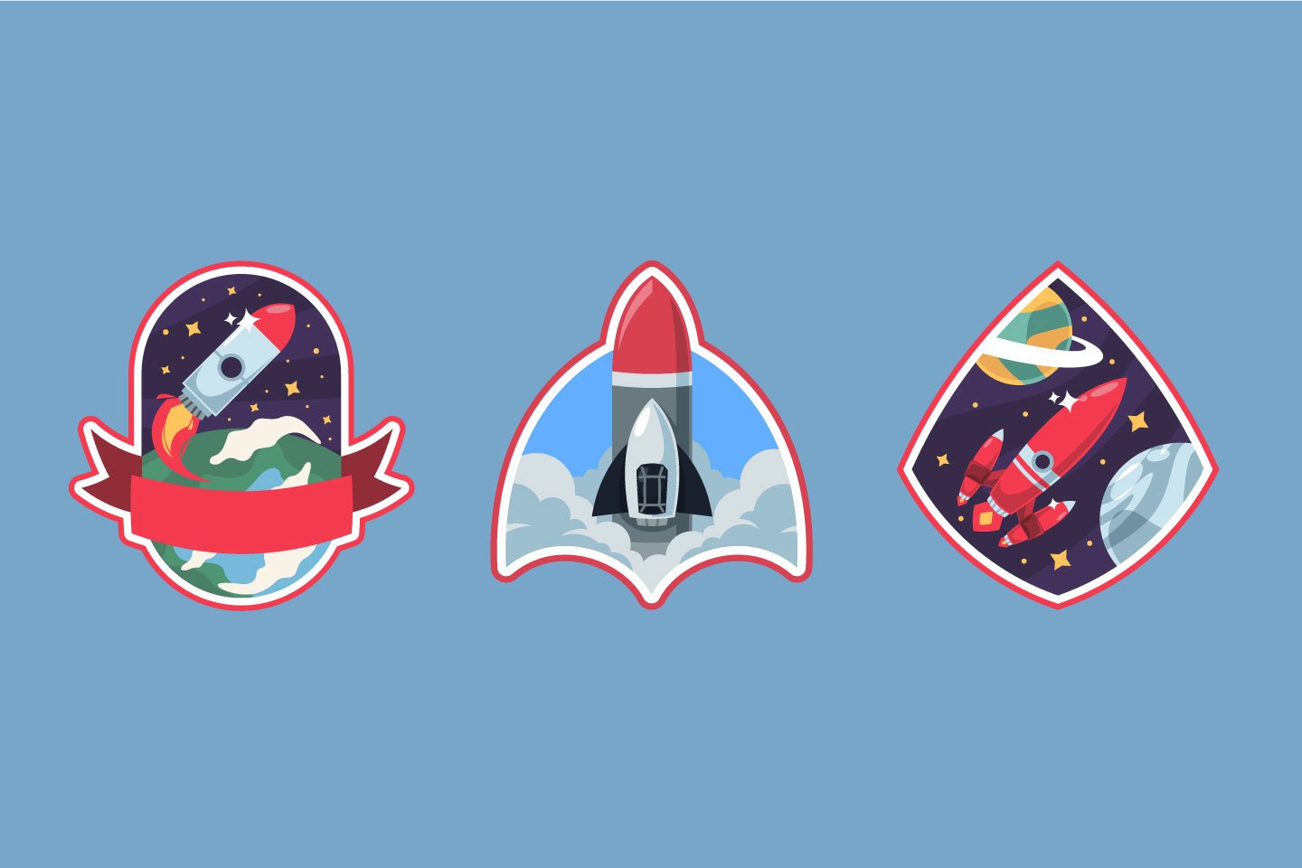 Rocket Badge illustrations