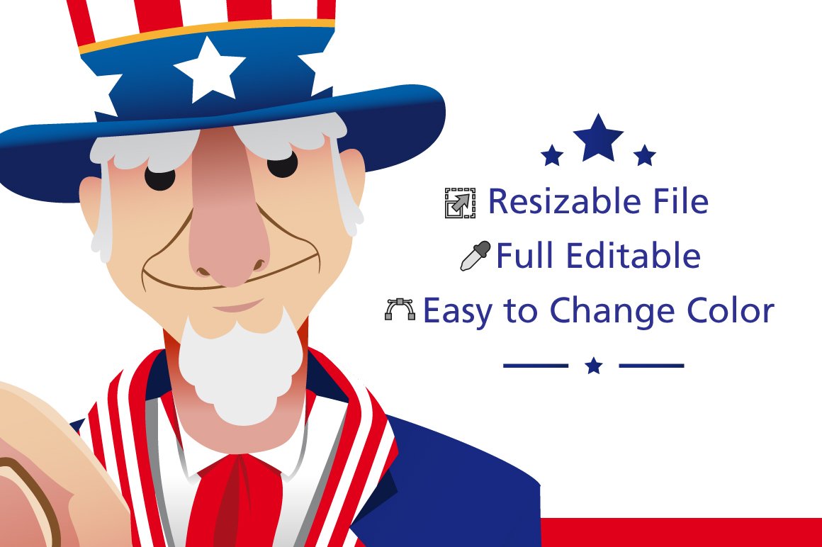 Uncle Sam Illustration (301349) | Illustrations | Design Bundles