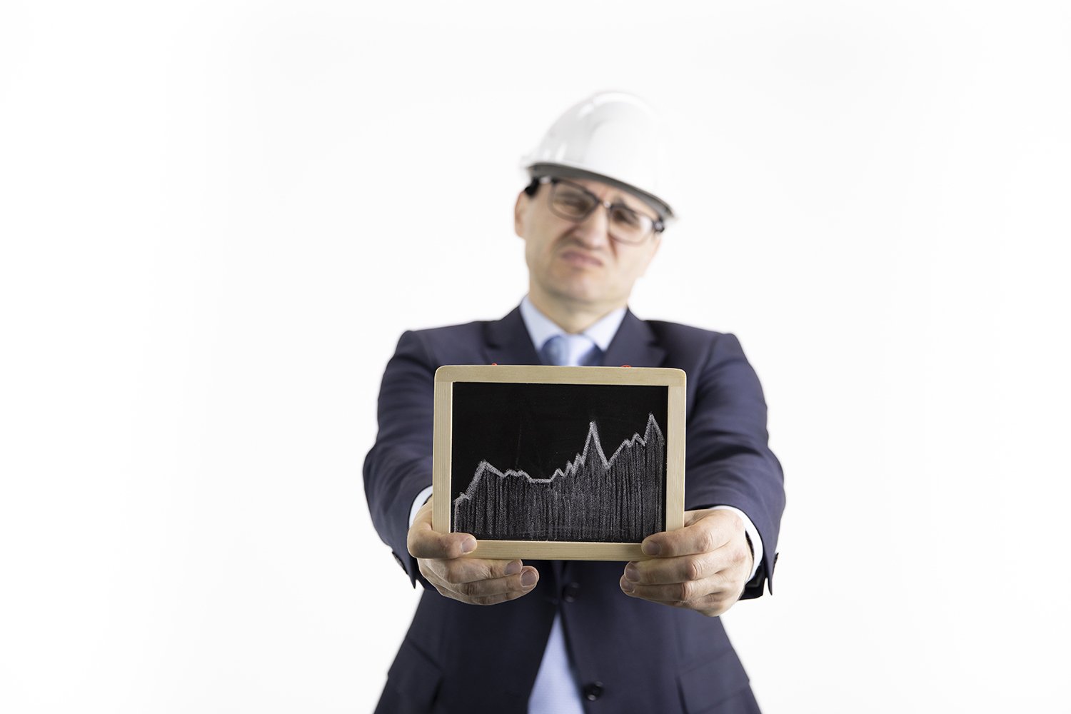 Concerned builder in white helmet and formal clothing (590072) | People ...