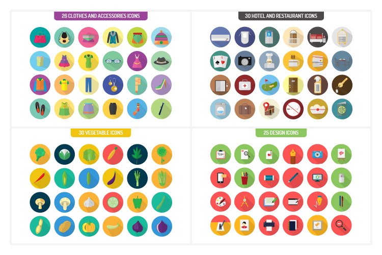 1200 Mixed Flat Icons | Mega Bundle Vol 1 (126091) | Icons | Design Bundles