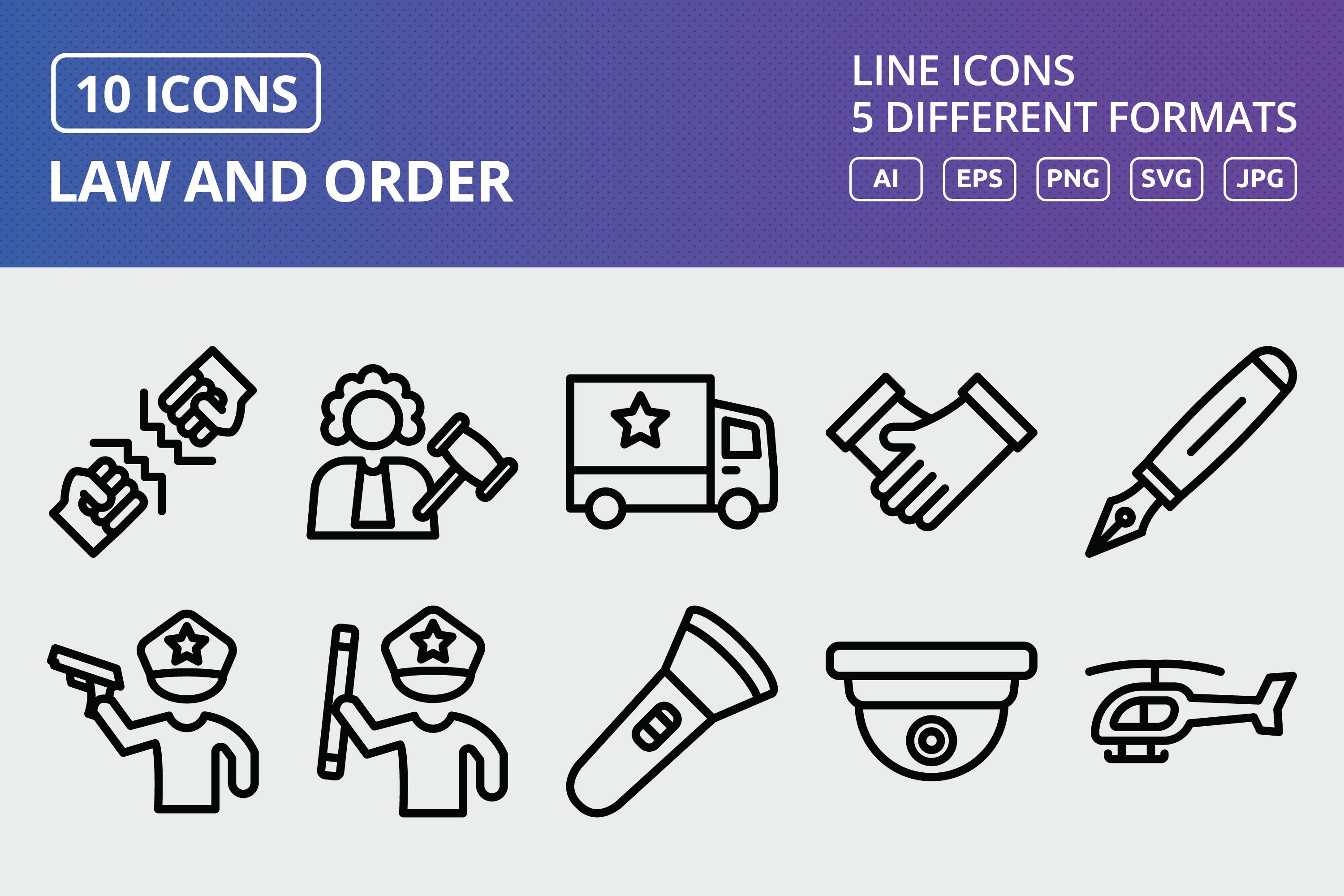 Vector Law And Order Icon Set (2170102) | Icons | Design Bundles