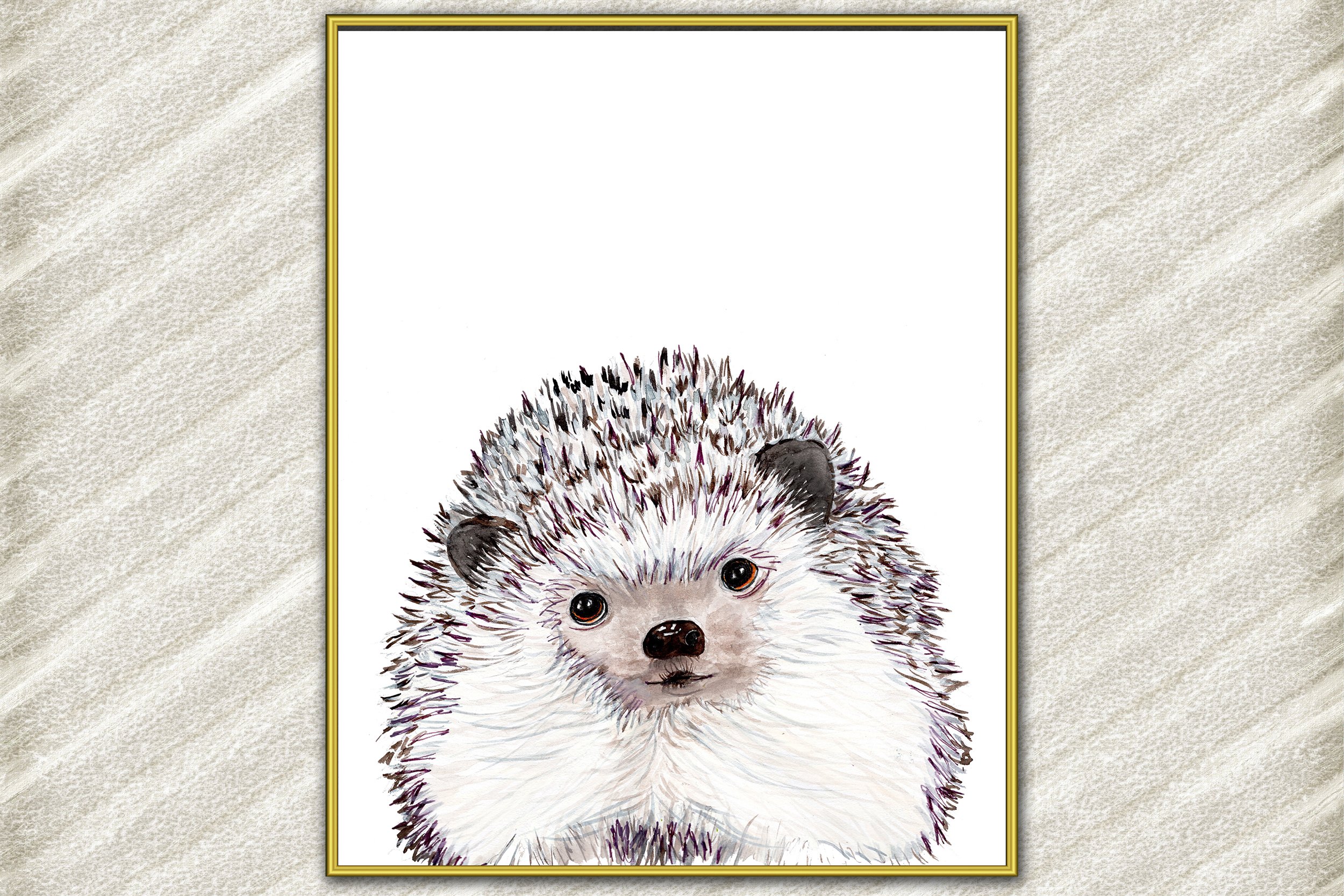 Watercolor Hedgehog digital print Woodland Nursery Art (261001 ...