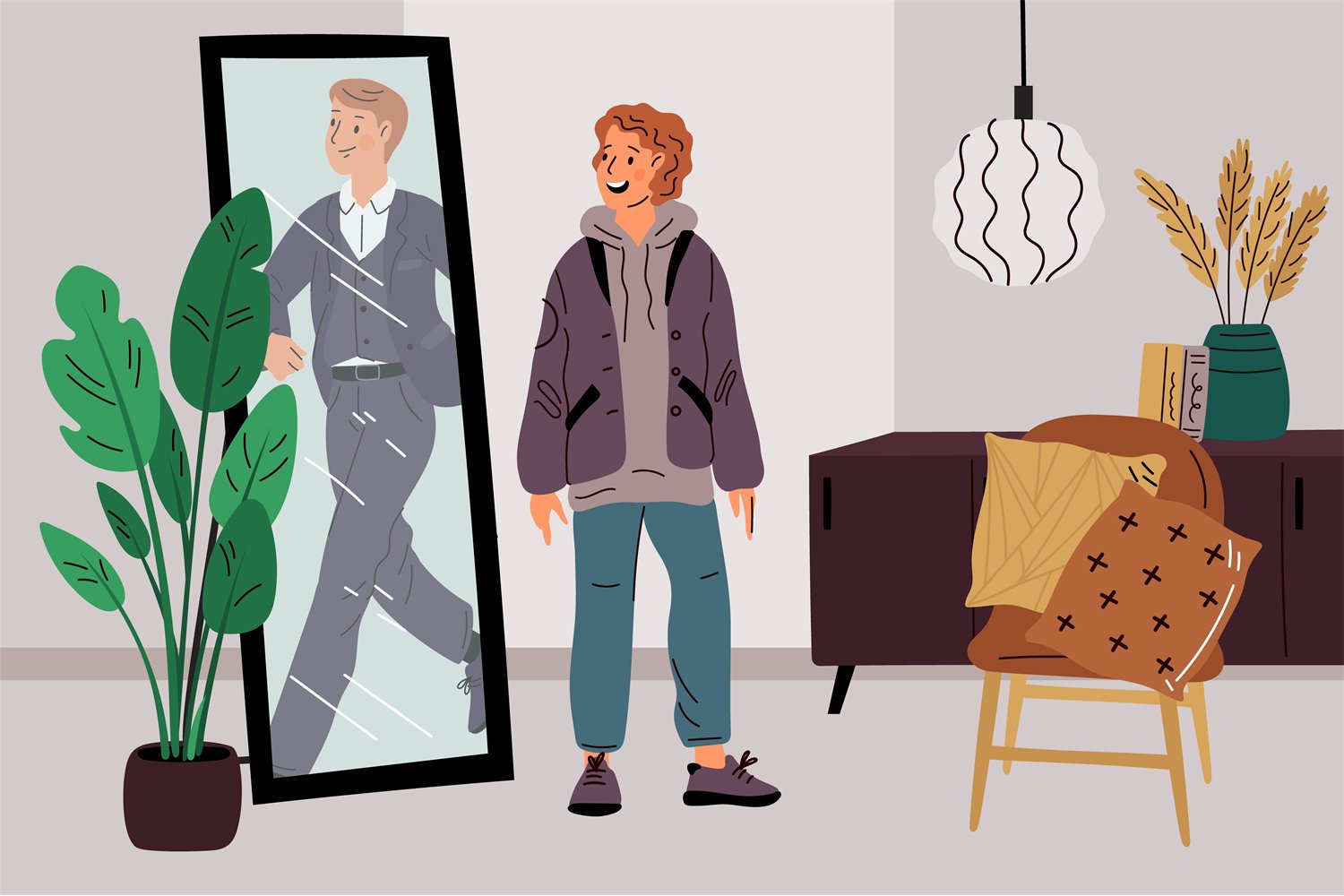 Mirror Reflection Cartoon