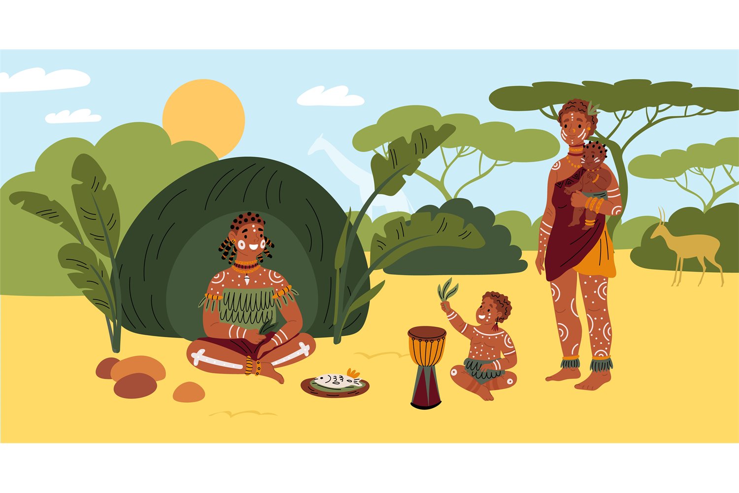 African Tribal Man Clipart