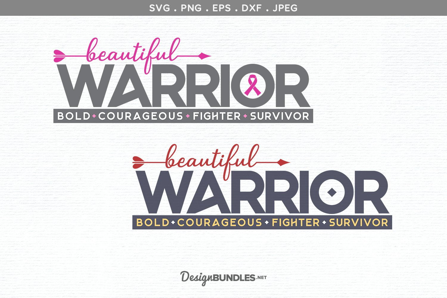 Beautiful Warrior - svg file, printables, 2 design options