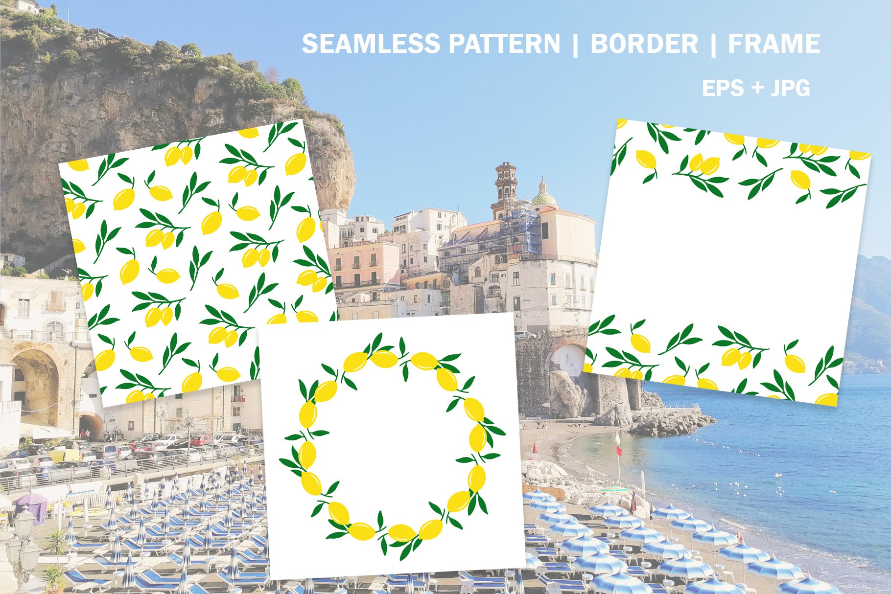 Amalfi Set. Amalfi Coast. Italy (535456) | Illustrations | Design Bundles