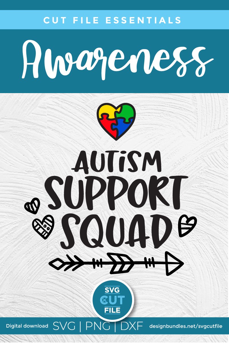Autism support squad with puzzle piece - an autism svg file (522360 ...