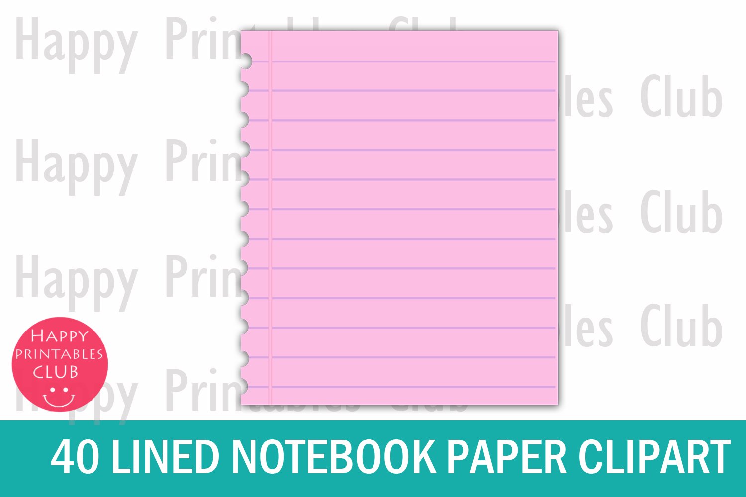 40 Lined Notebook Paper Clipart- Notebook Pages Clipart (157034 ...