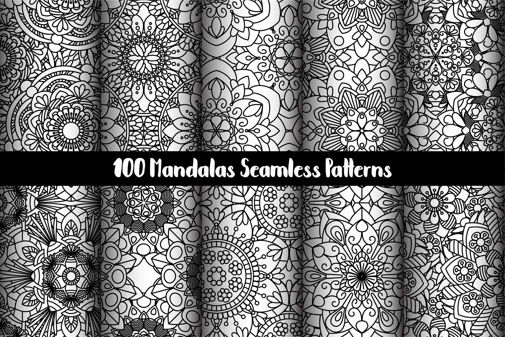 100 Mandalas Seamless Patterns (455868) | Patterns | Design Bundles