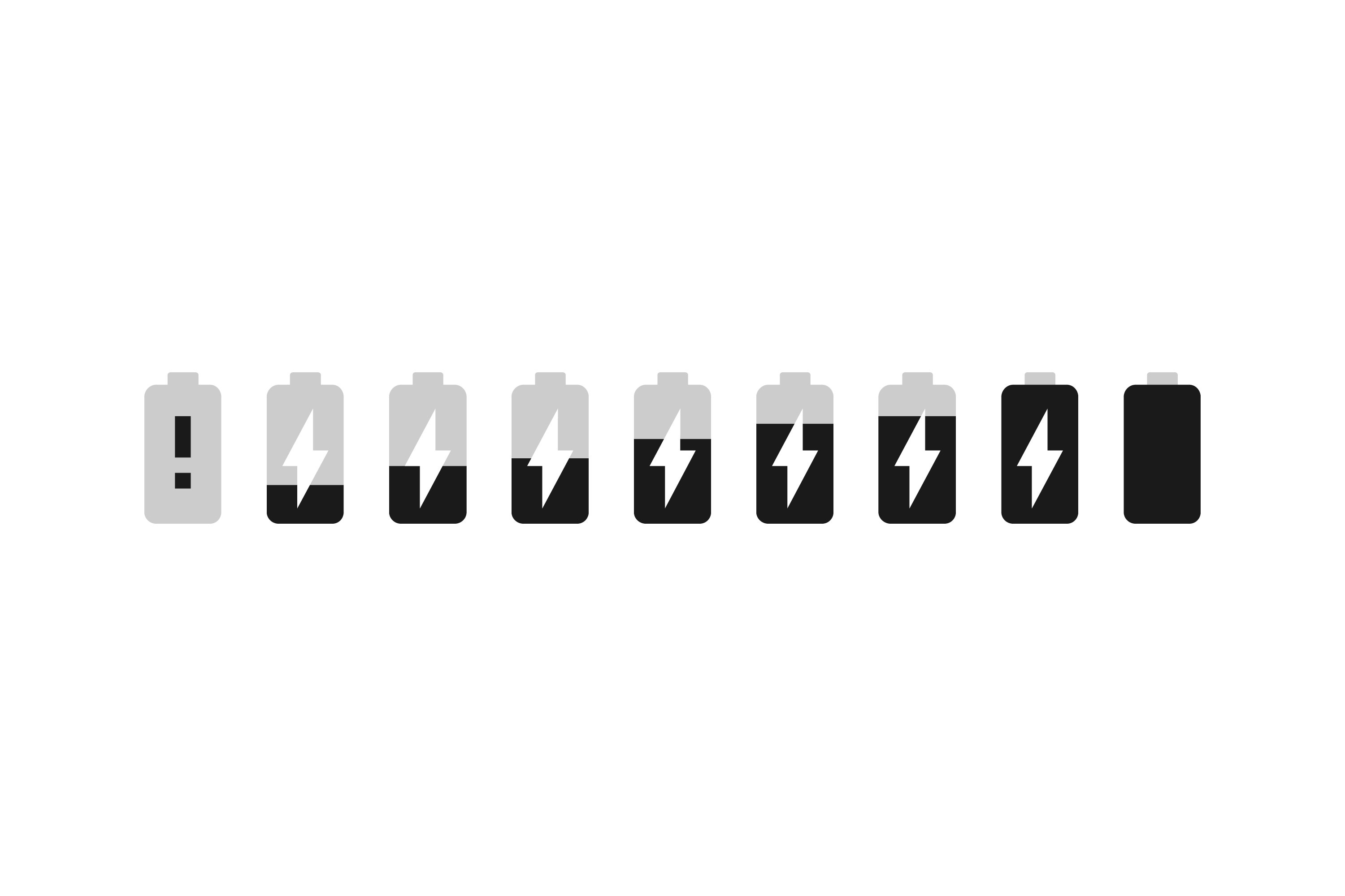 Battery Indicator Charging Set in flat (852669) | Icons | Design Bundles