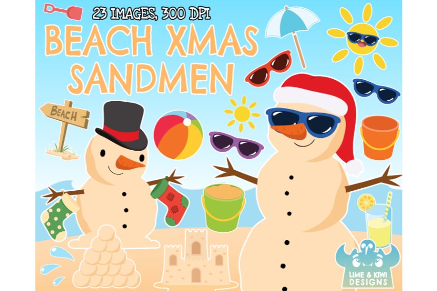 Beach Christmas Clip Art