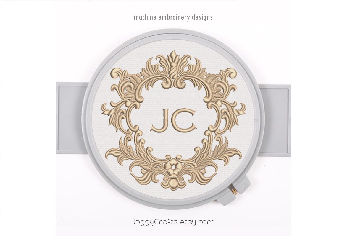 Vintage Royal Baroque Frame Monogram Scroll Details Border (306969 ...